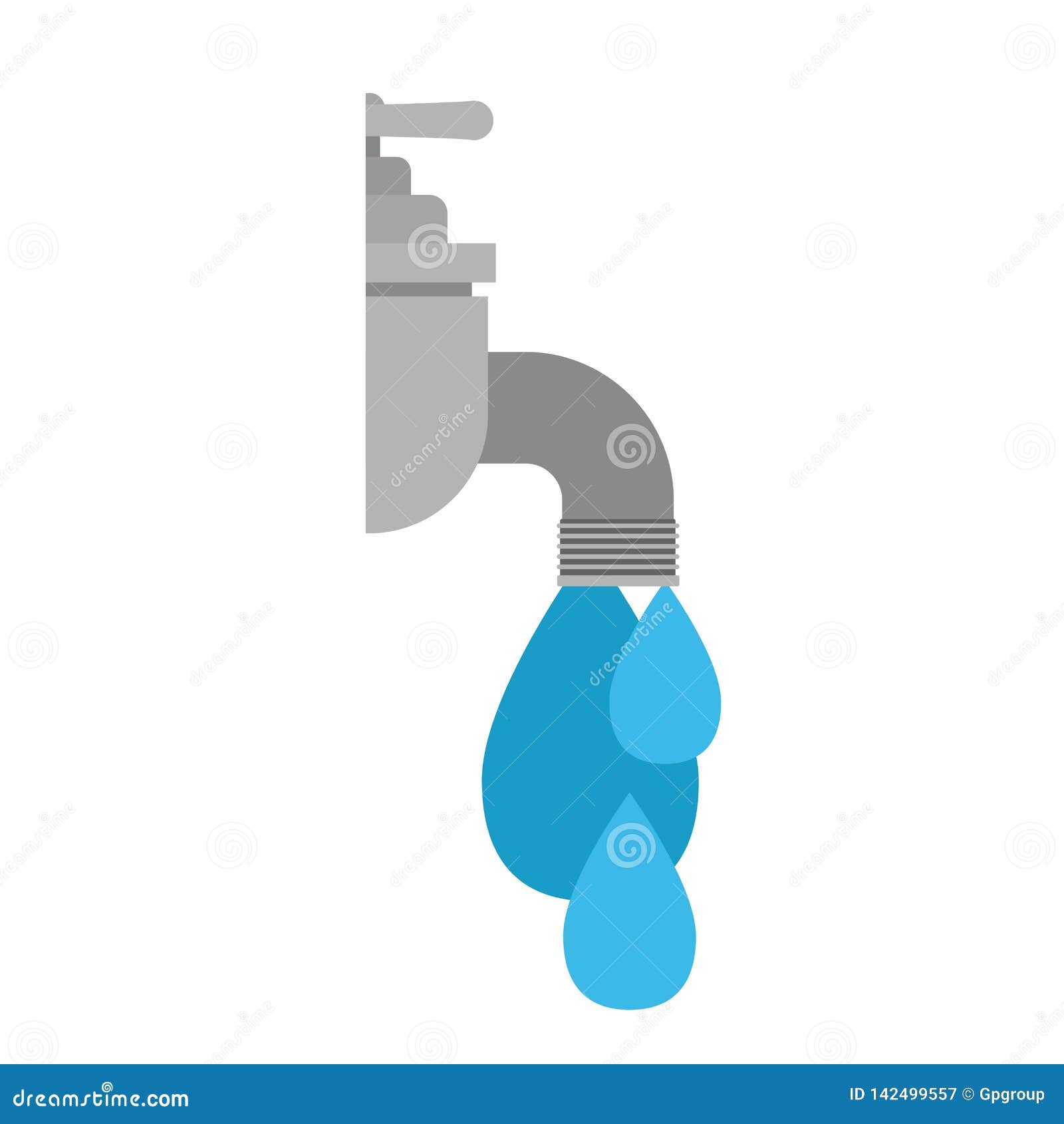 Color Silhouette of Faucet Dripping Stock Vector - Illustration of ...