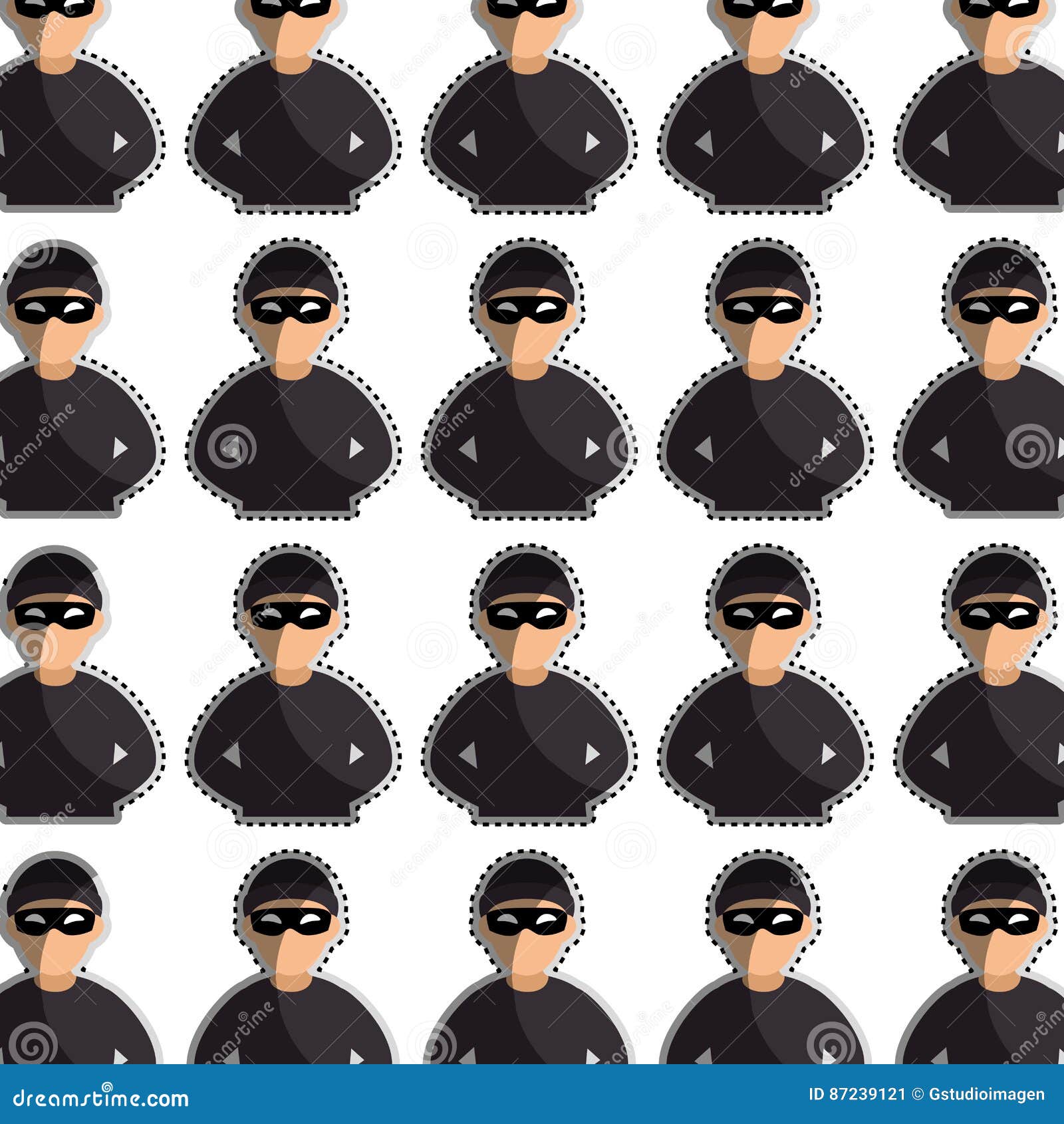 Color Silhouette with Pattern of Hacker Half Body Stock Vector ...