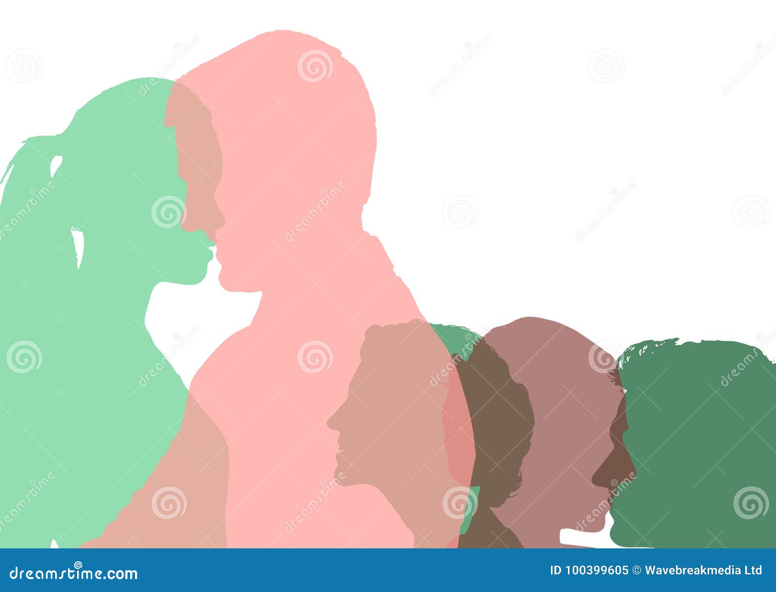 Color silhouette of people stock illustration. Illustration of ...