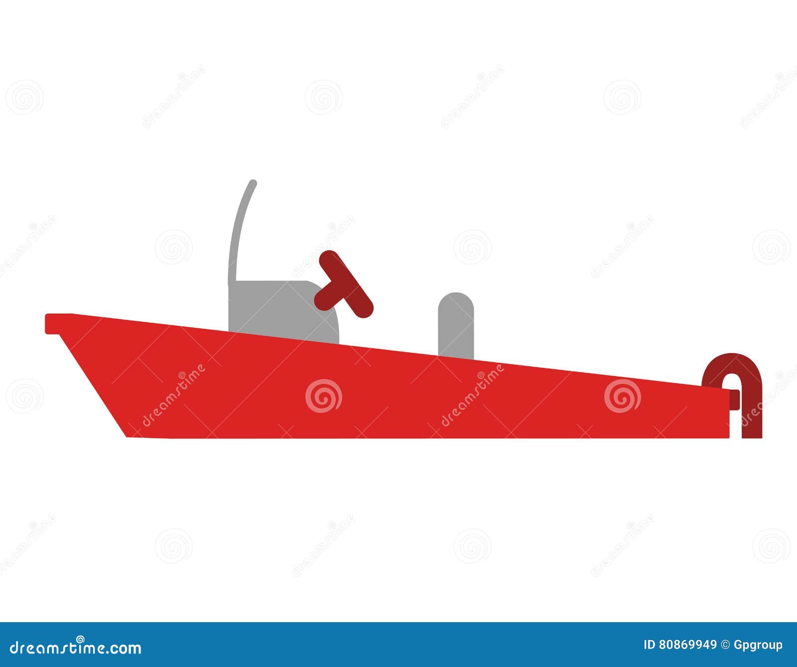 Color Silhouette with Rescue Boat Stock Vector - Illustration of ...