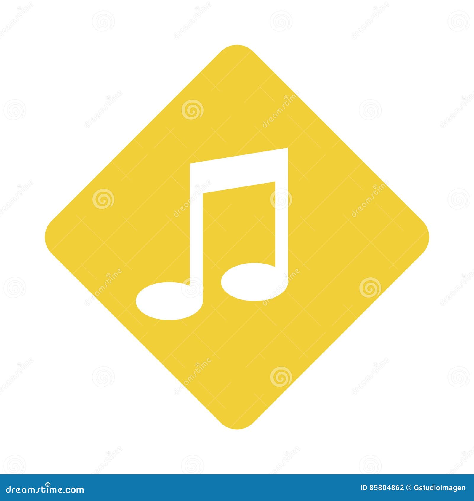 Color Silhouette Square with Musical Note Stock Vector - Illustration ...