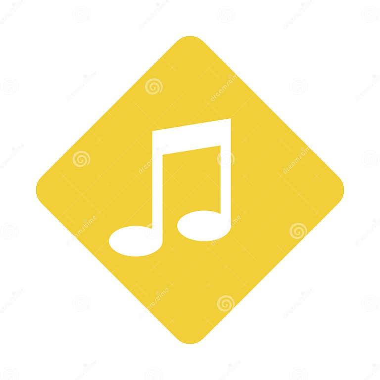 Color Silhouette Square with Musical Note Stock Vector - Illustration ...