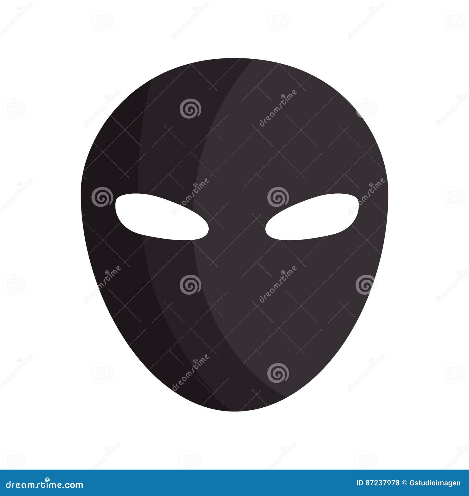 Color Silhouette with Thief Mask Stock Vector - Illustration of face ...