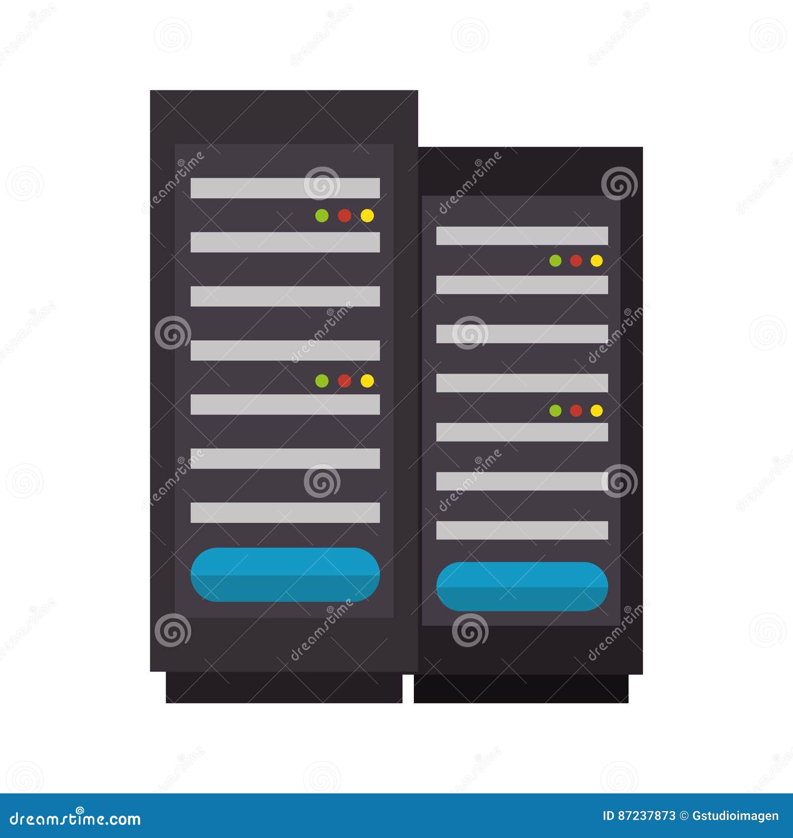 Color Silhouette with Tower Server Stock Vector - Illustration of ...