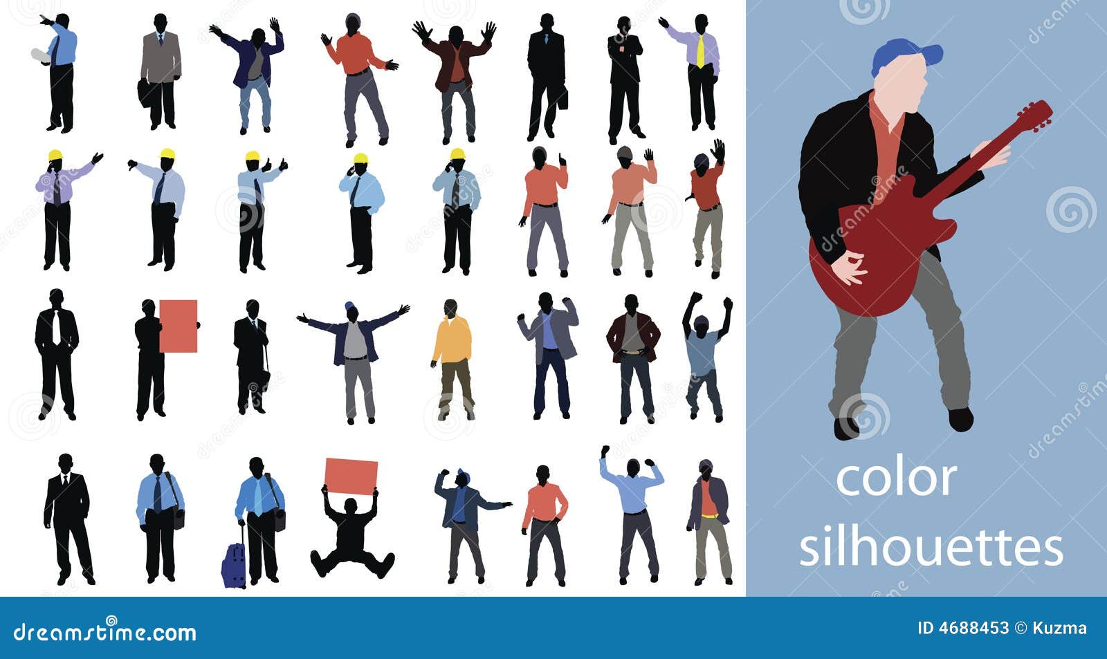 Color silhouettes stock illustration. Illustration of businessman - 4688453