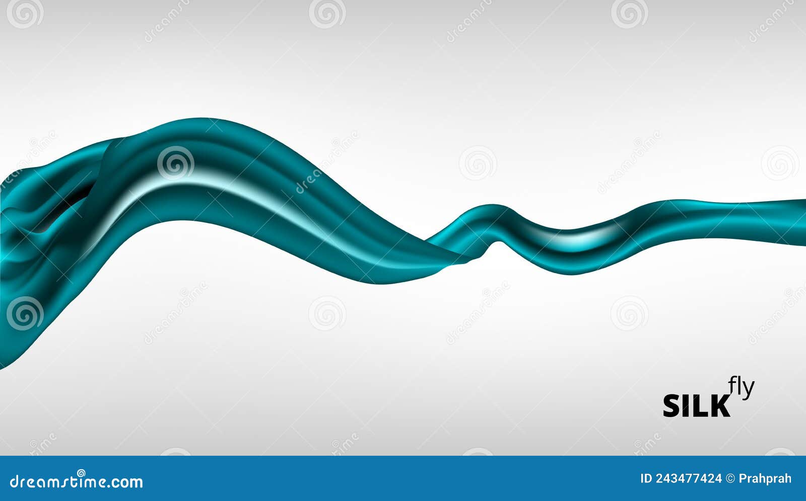 Color Silk Fabric Flying on Gray. Banner Template Stock Vector ...