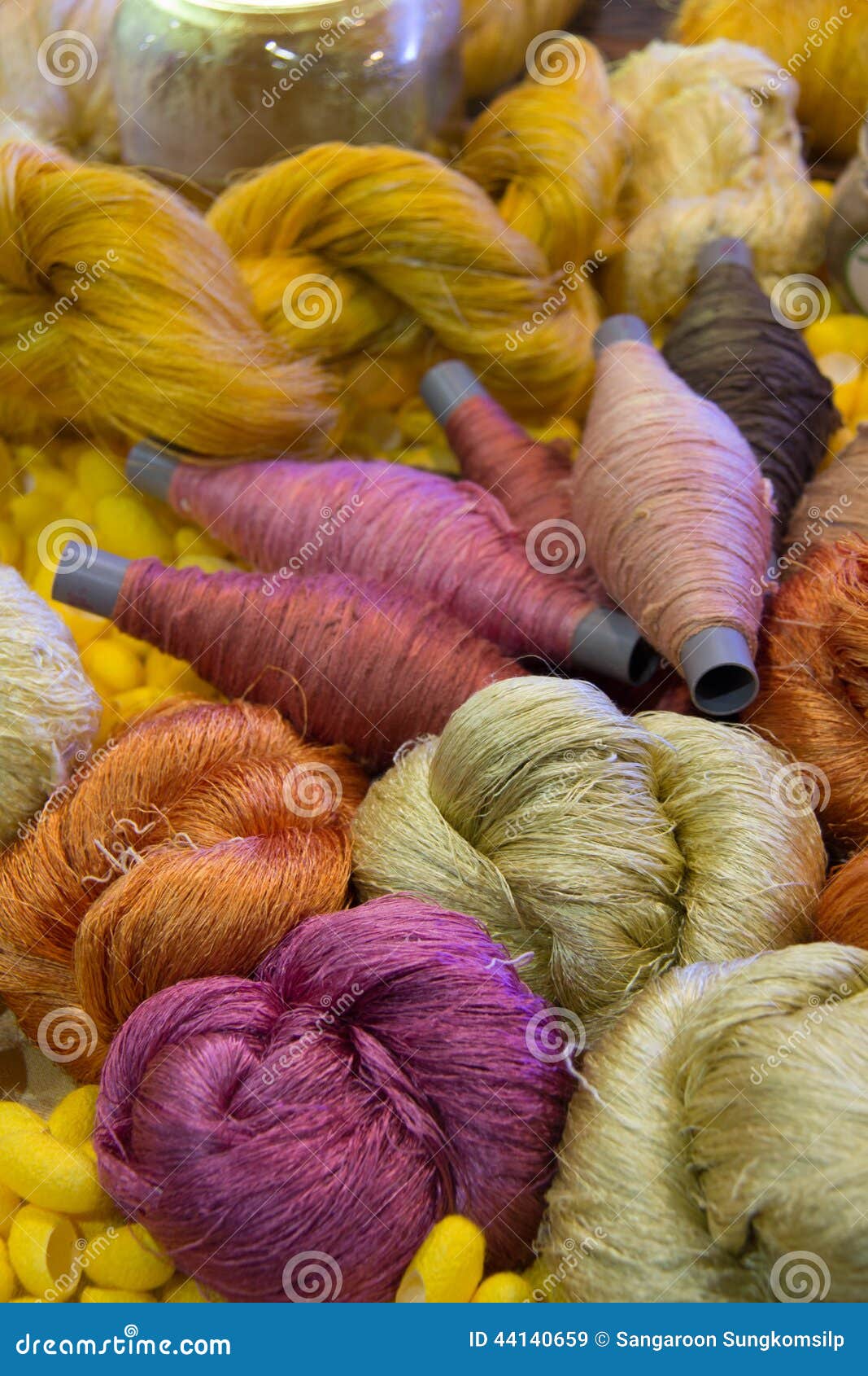 Color silk thread stock image. Image of needlework, cotton - 44140659