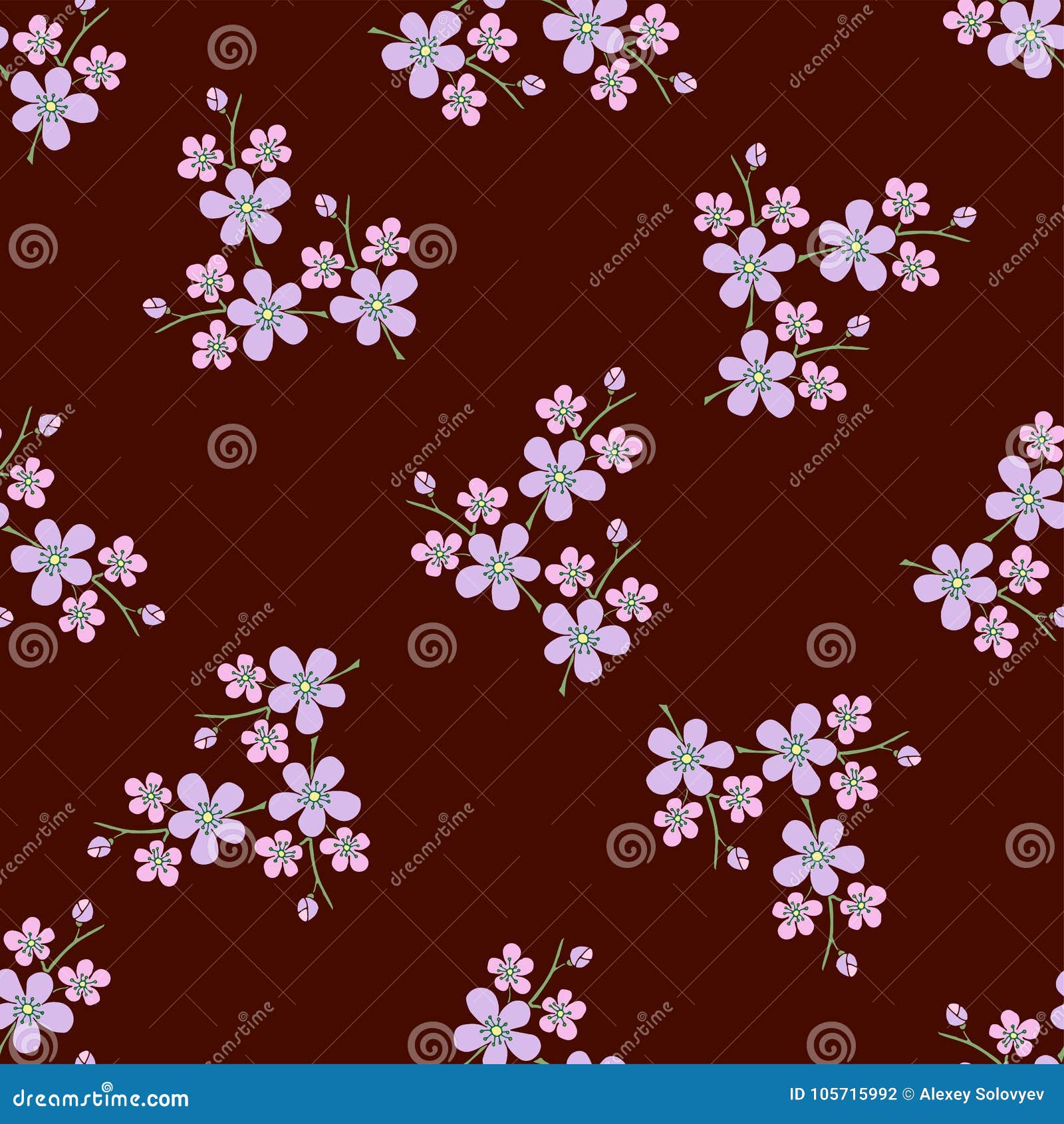 Color Simple Botanical Abstract Seamless Pattern Background Stock ...