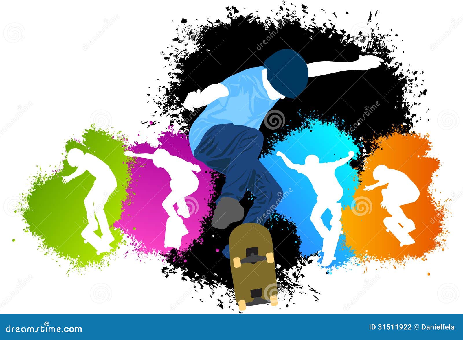 Color Skaters stock vector. Illustration of sport, urban - 31511922