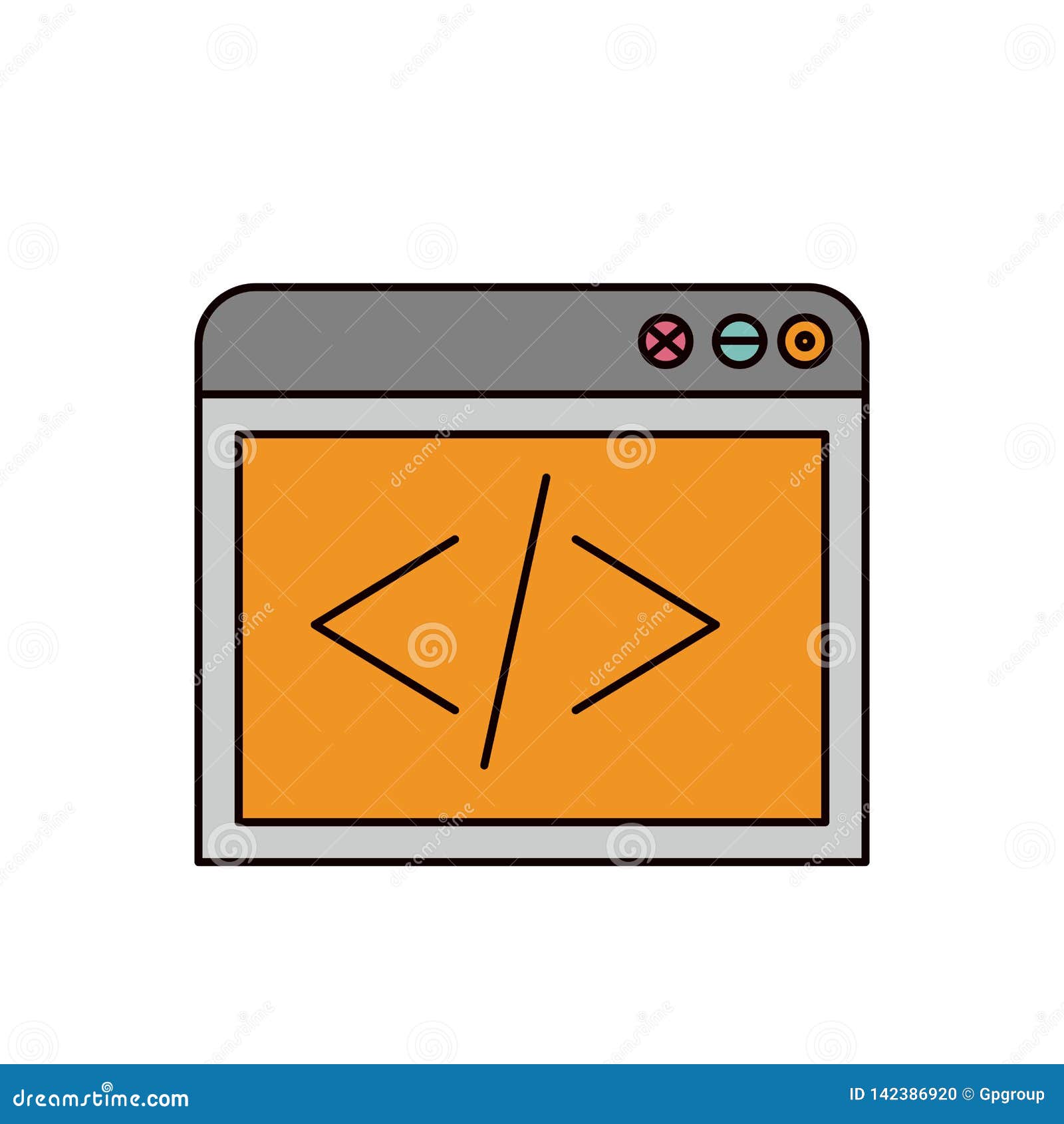 Color Sketch Silhouette Browser Web Development Icon Stock Vector ...