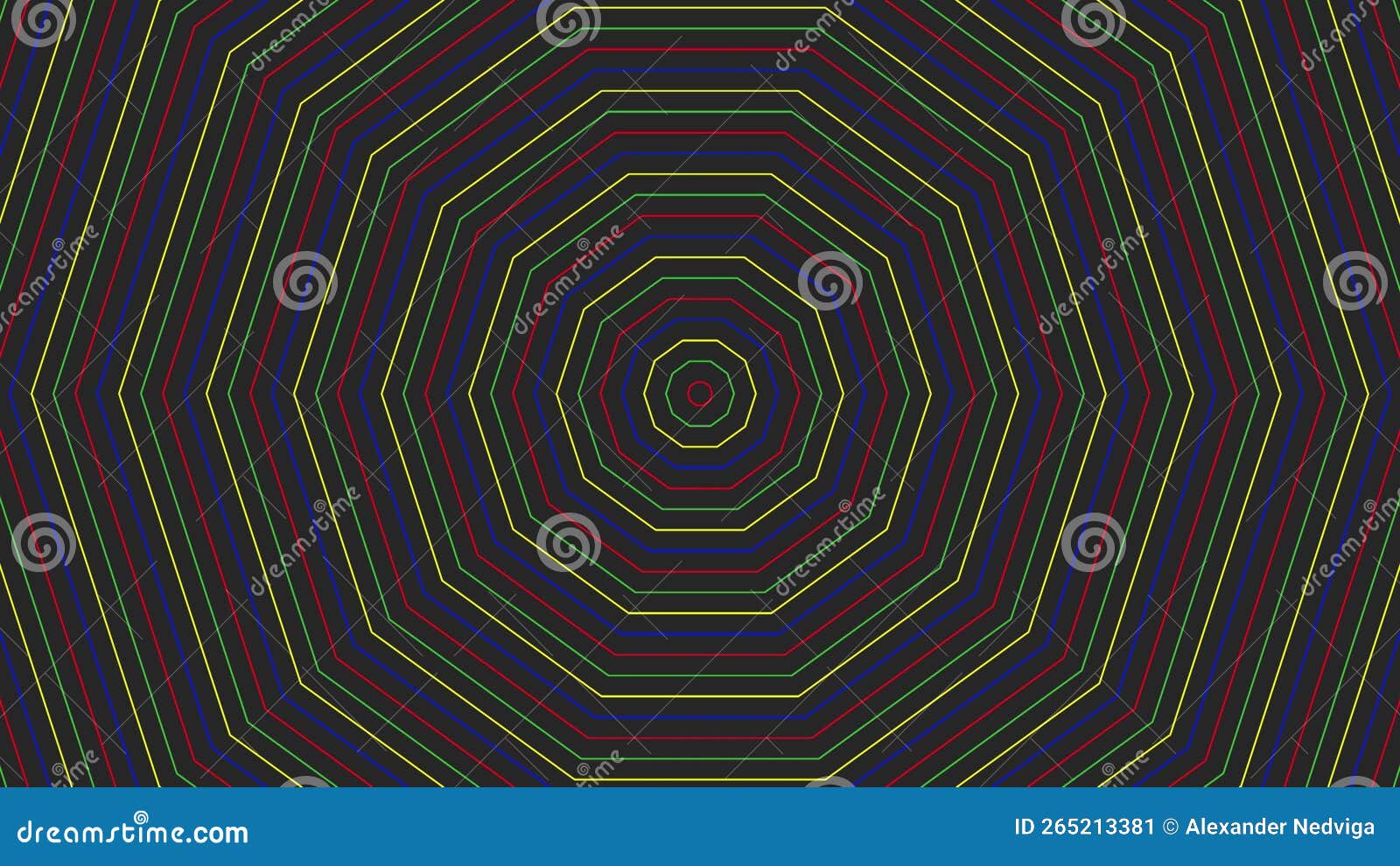 Color Slim Decagon Simple Flat Geometric on Dark Grey Black Background ...