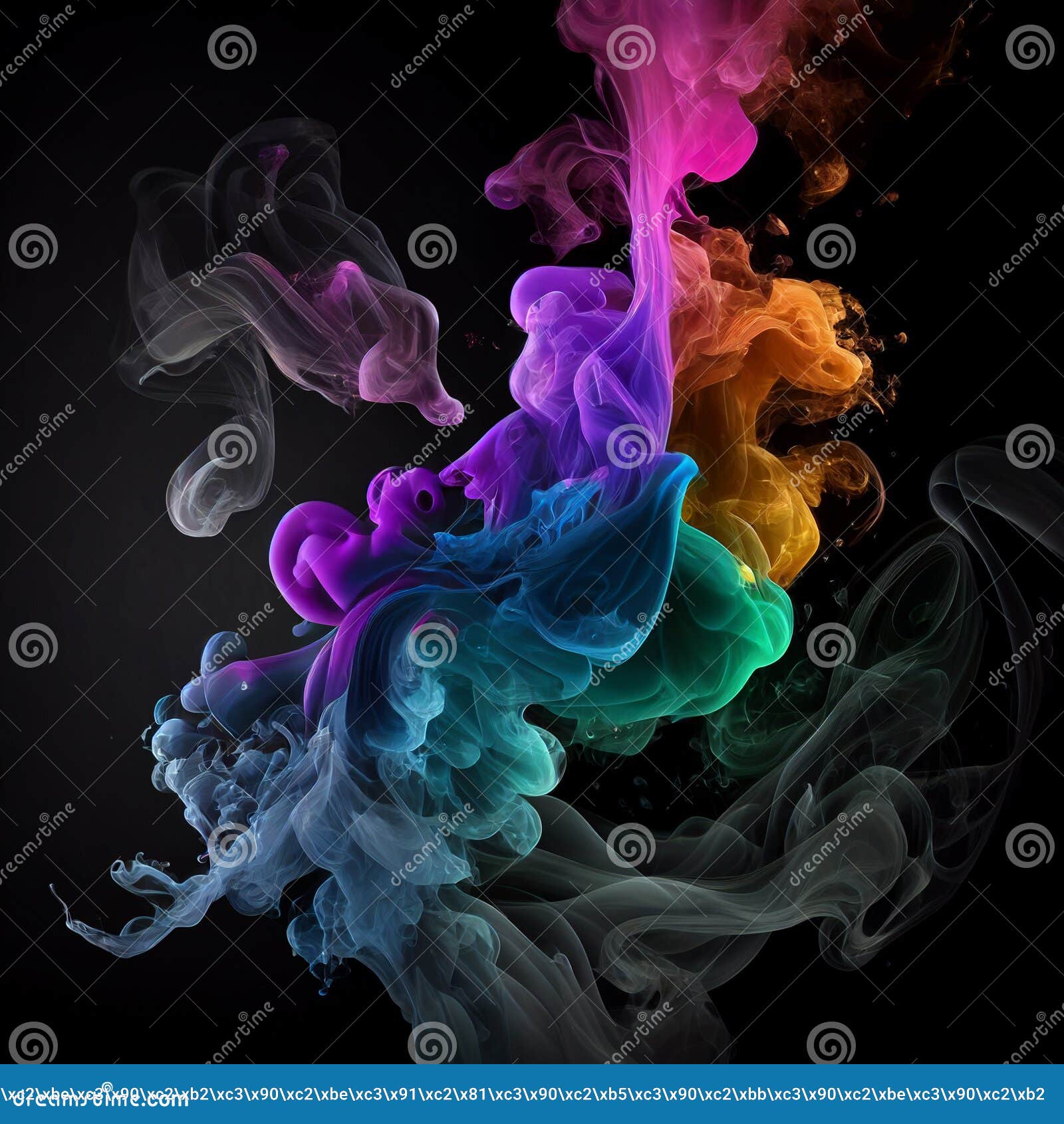 Color Smoke on Black Background. Illustration Stock Illustration ...