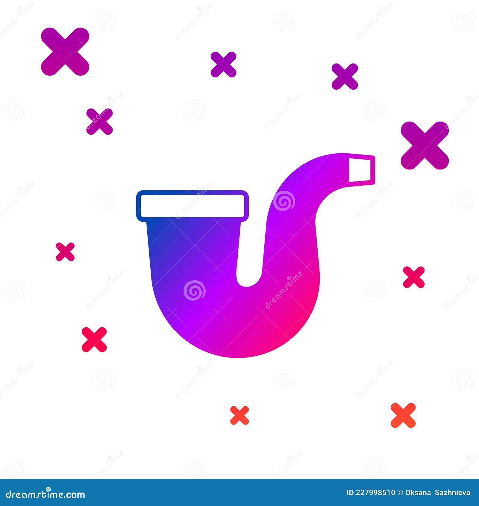 Color Smoking Pipe with Smoke Icon Isolated on White Background ...