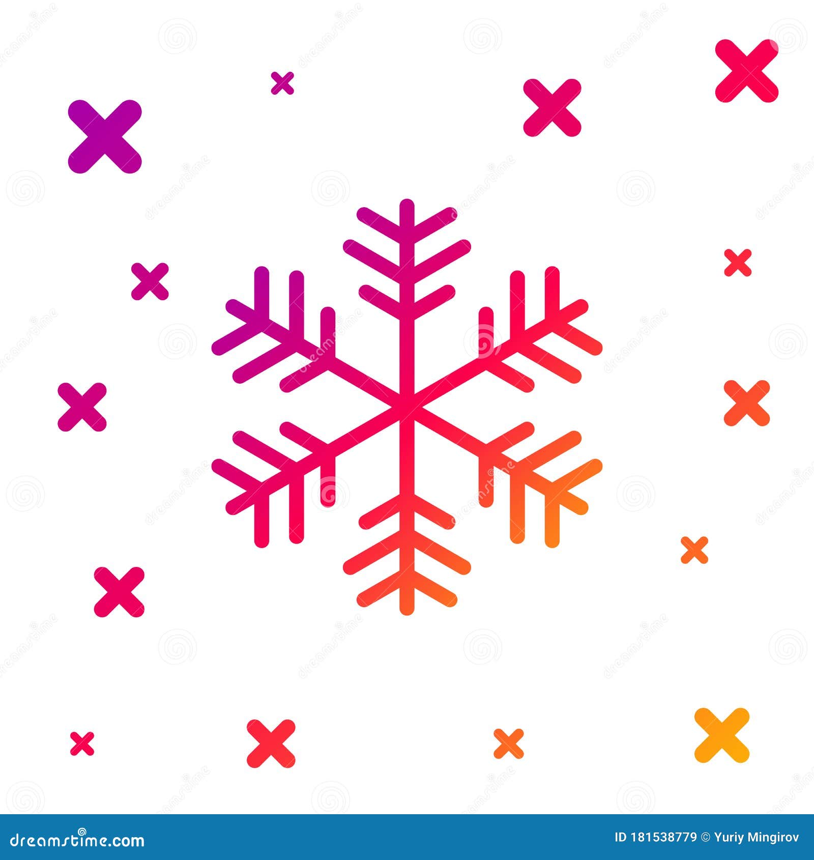 Color Snowflake Icon Isolated on White Background. Gradient Random ...