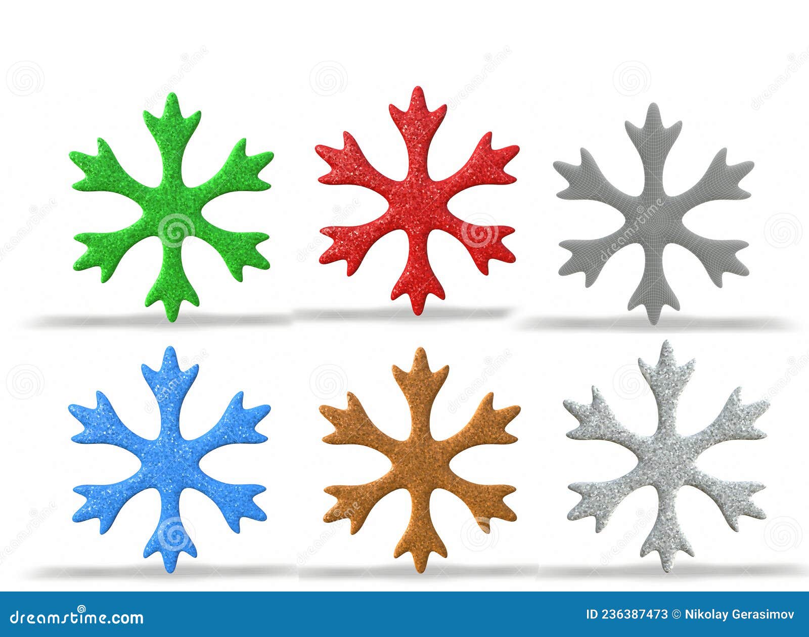 Color Snowflake on the White Background 3d-rendering Stock Image ...