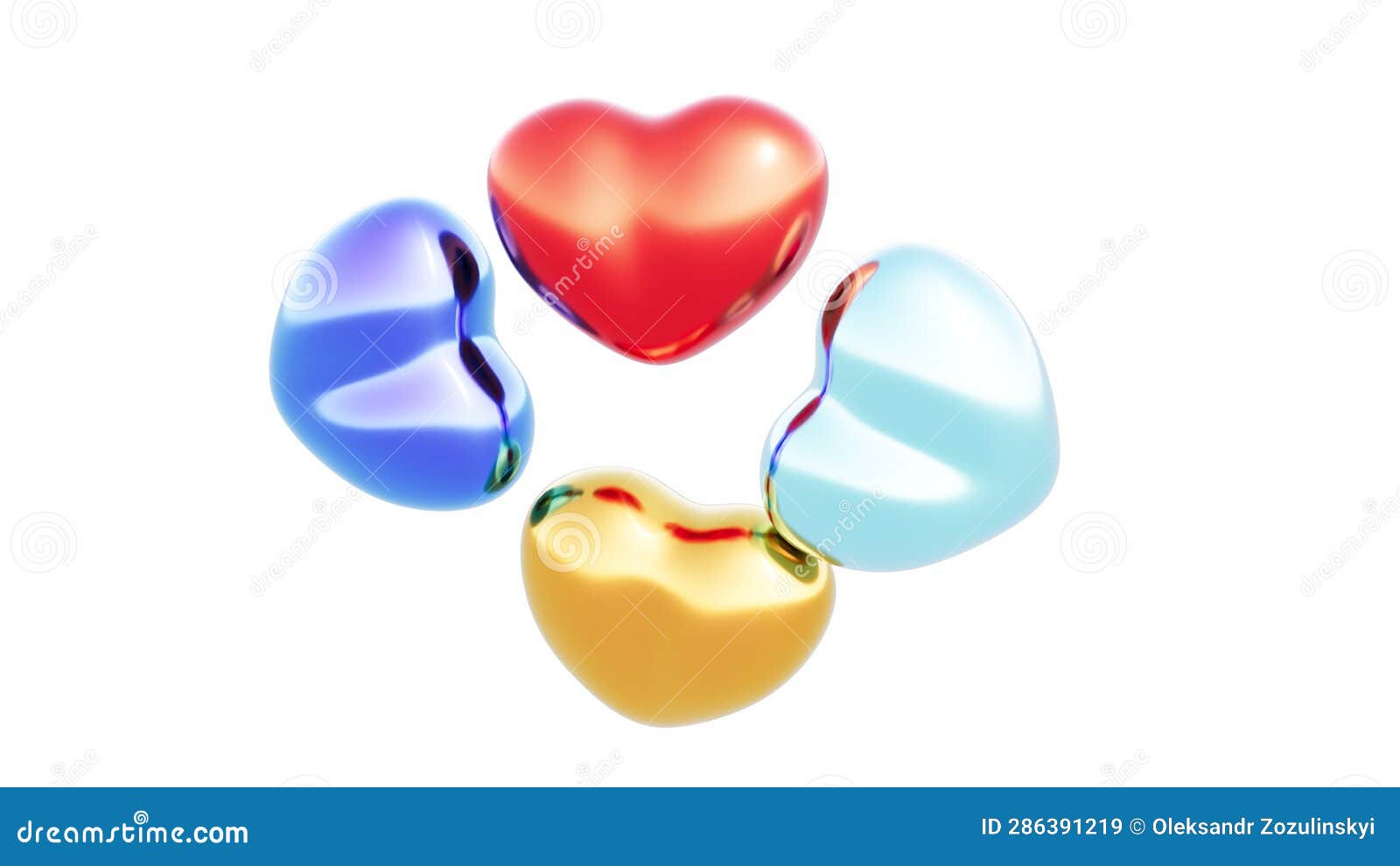 Color Soft Hearts on Transparent Back 3d Stock Illustration ...