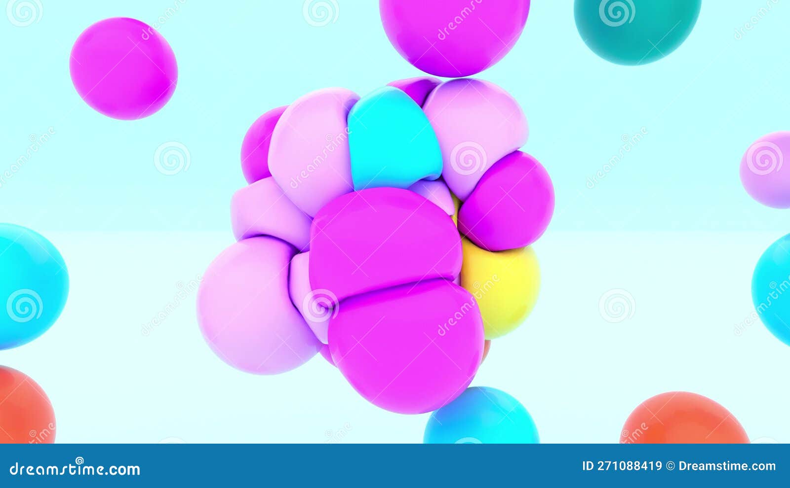 Color Soft Spheres Balls Collide Intro Minimalist Graphics 3d Stock ...