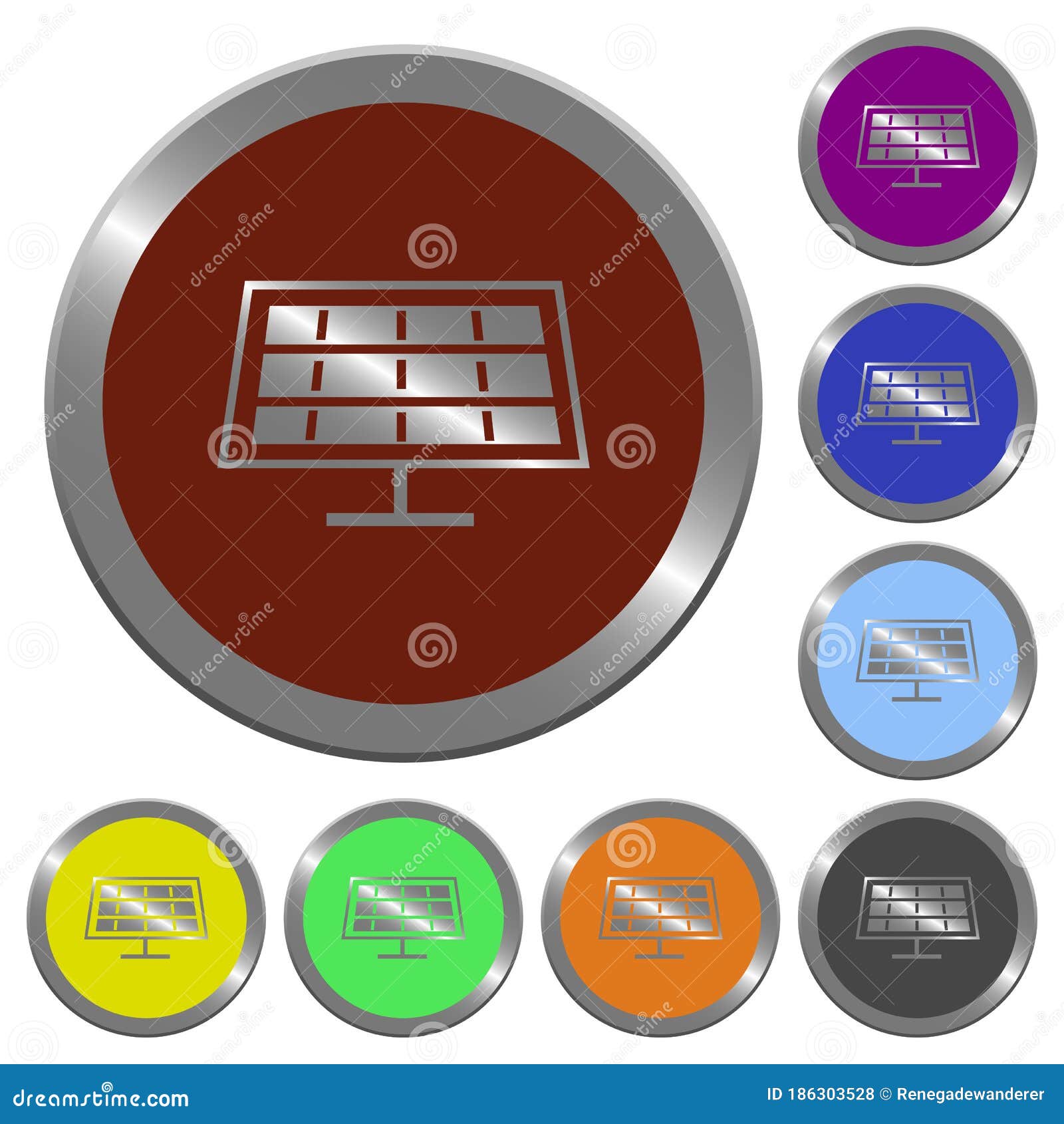 Color solar panel buttons stock illustration. Illustration of claret ...