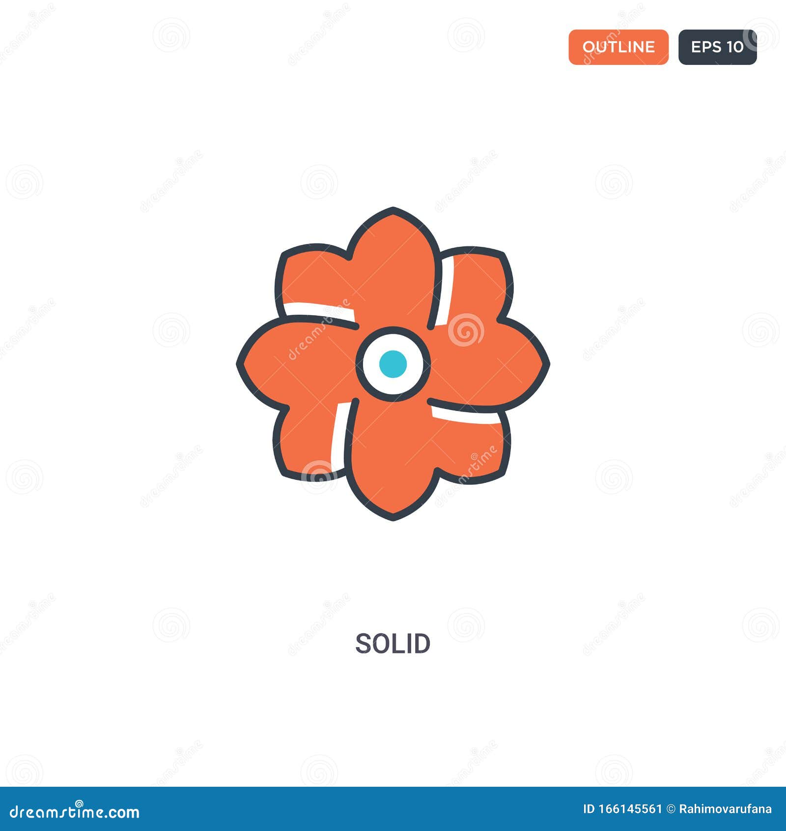 2 Color Solid Concept Line Vector Icon. Isolated Two Colored Solid ...