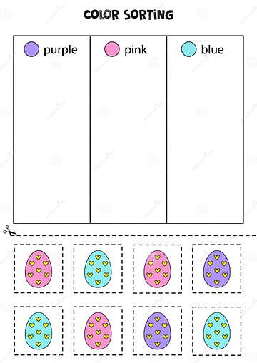 Sort Easter Eggs by Colors. Learning Colors for Children. Stock Vector ...