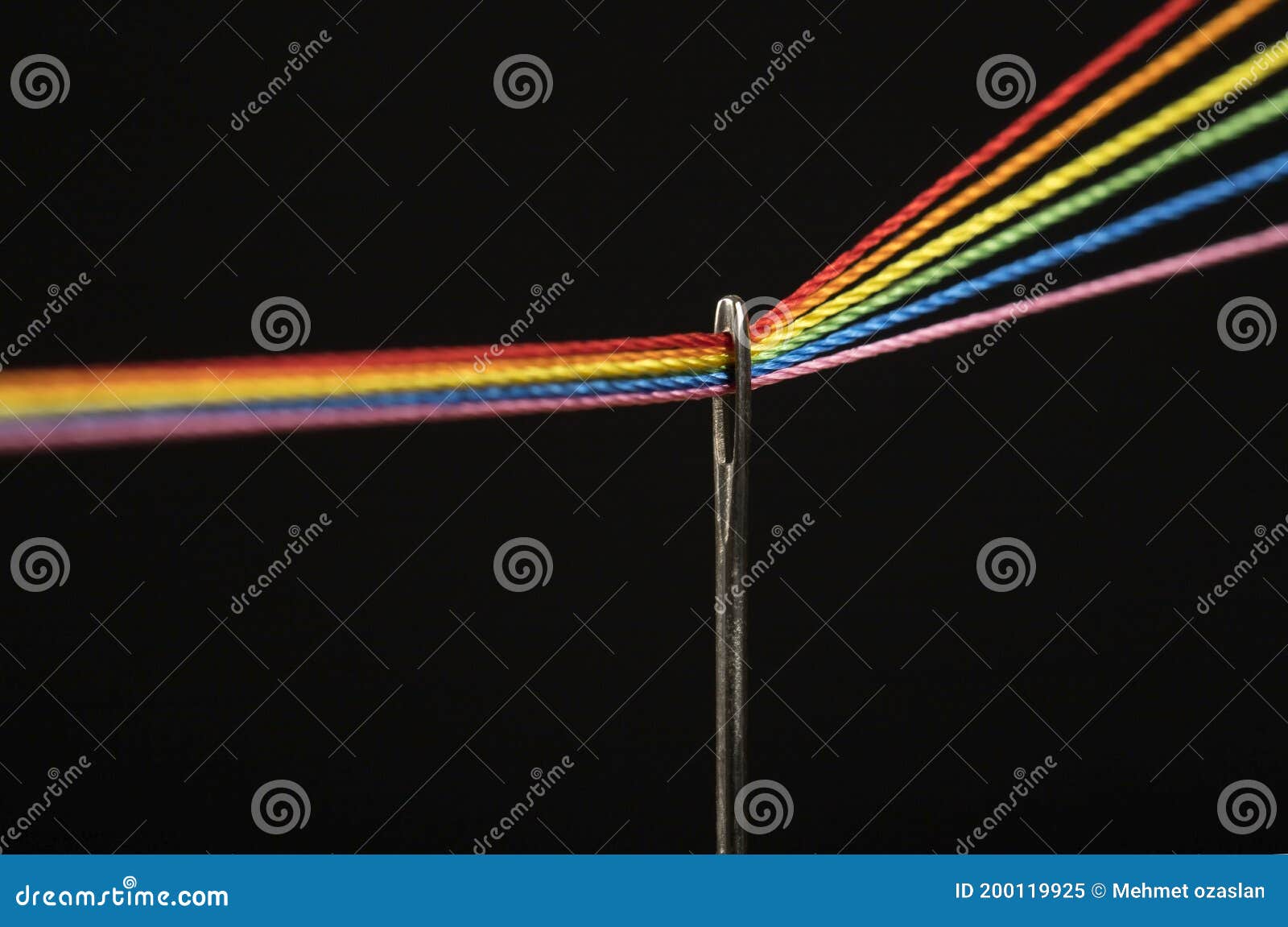 Color Spectrum Thread and Needle Stock Image - Image of fashion, rope ...