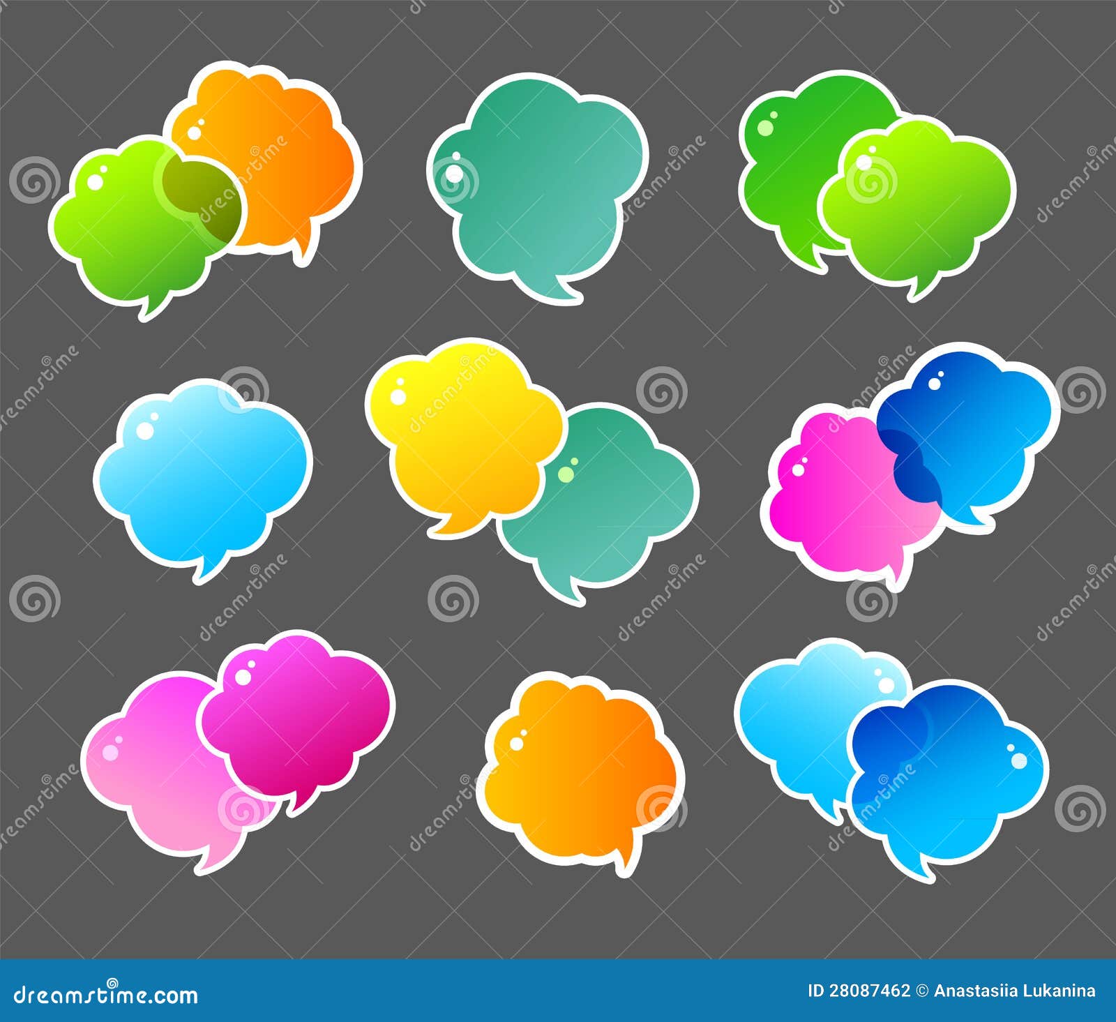 Color speech bubbles stock vector. Illustration of doodle - 28087462