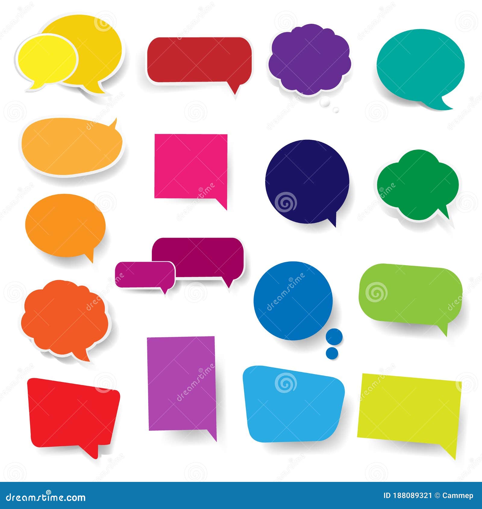 Color Speech Bubbles Collection in White Background Stock Vector ...