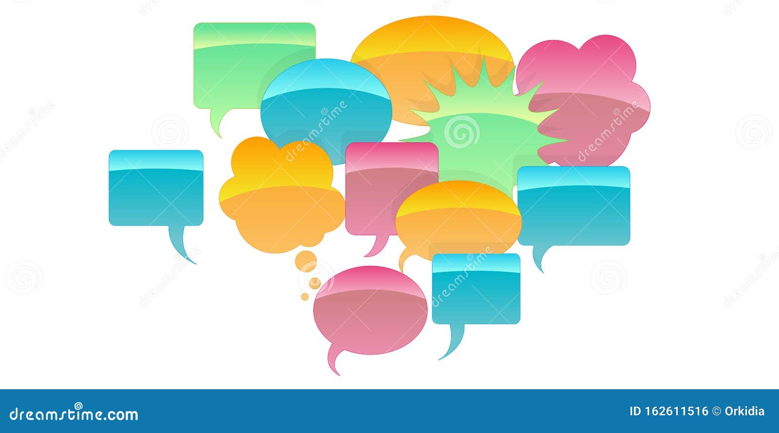 Color speech bubbles stock vector. Illustration of internet - 162611516