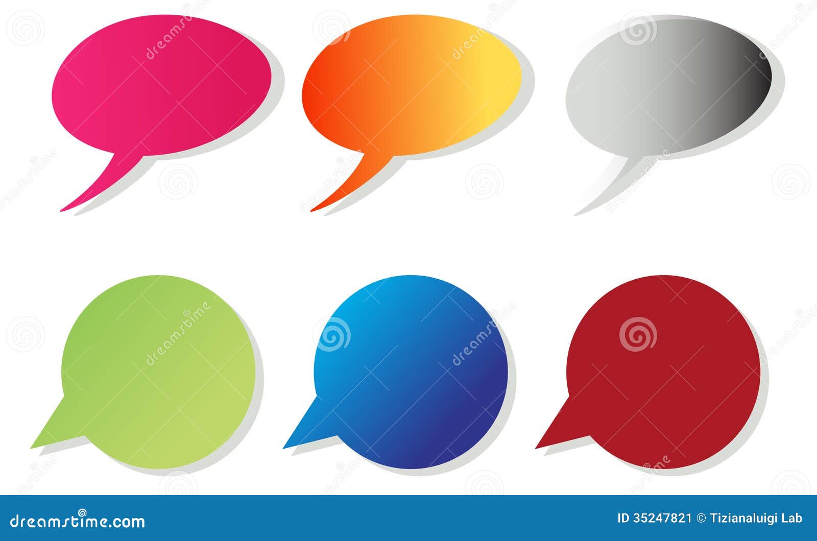 Color Speech Bubbles stock illustration. Illustration of cartoon - 35247821