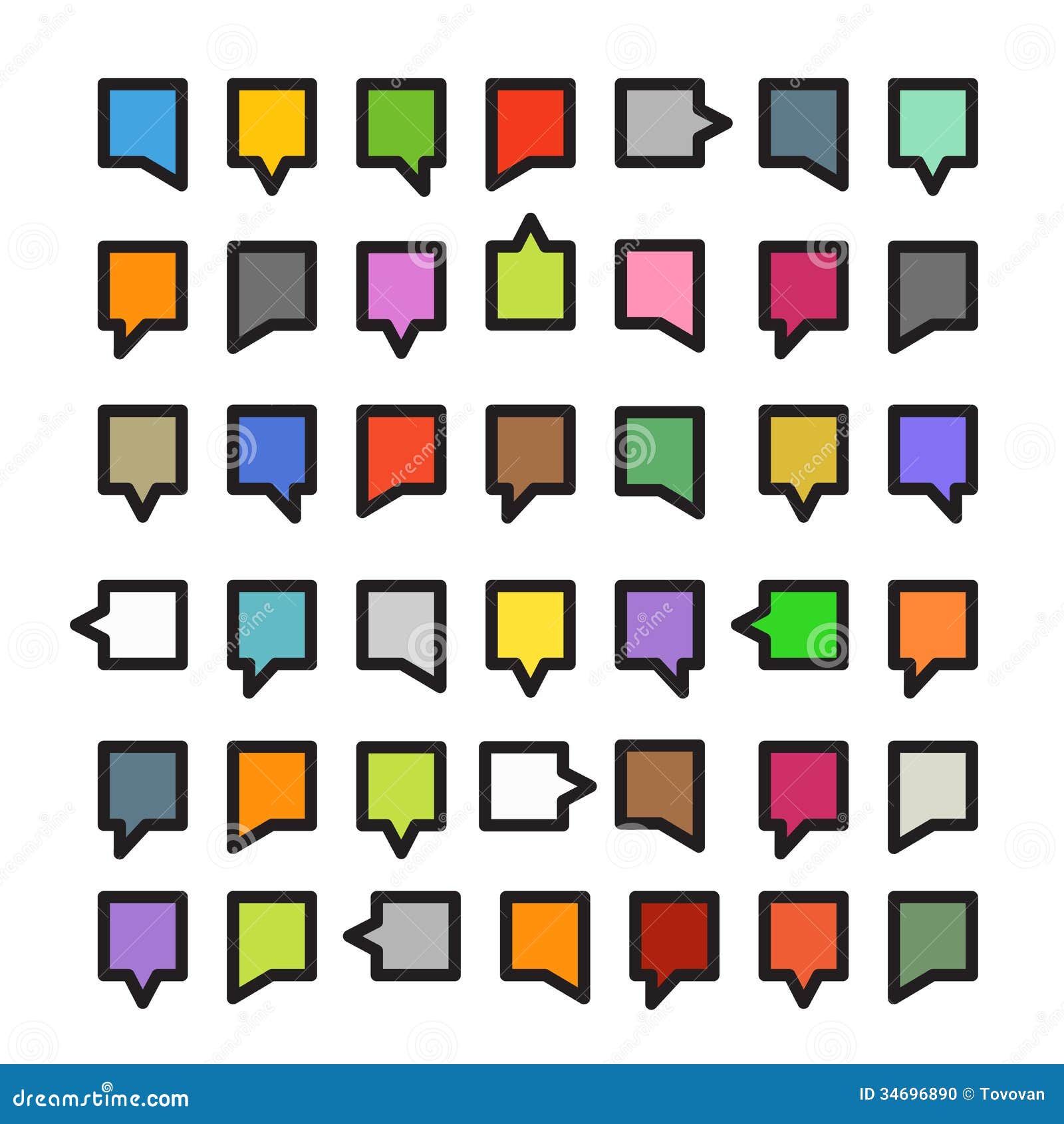 Color speech clouds stock vector. Illustration of information - 34696890