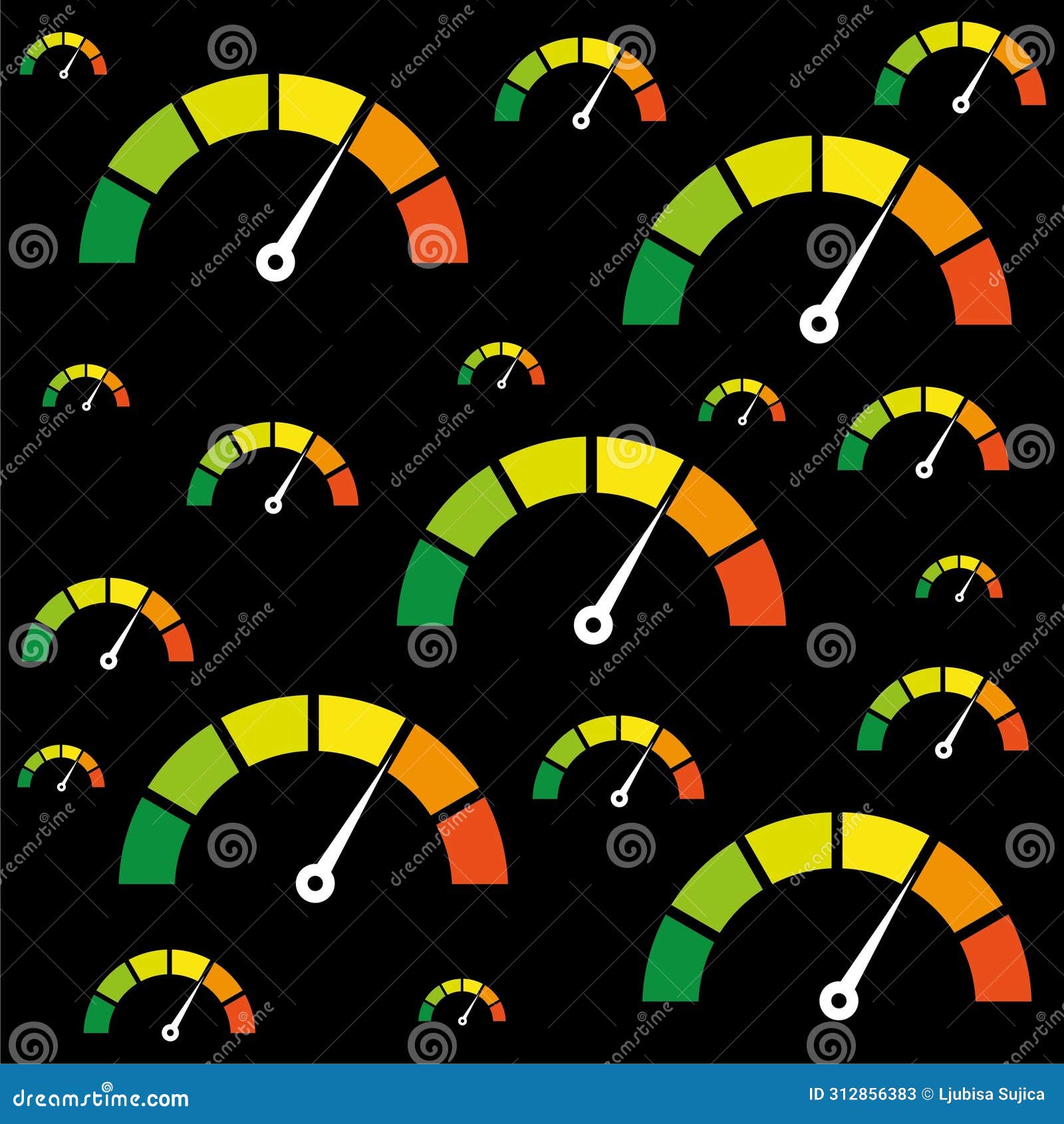Color Speedometer Icon. Set Of Colorful Speedo. Vector Illustration ...