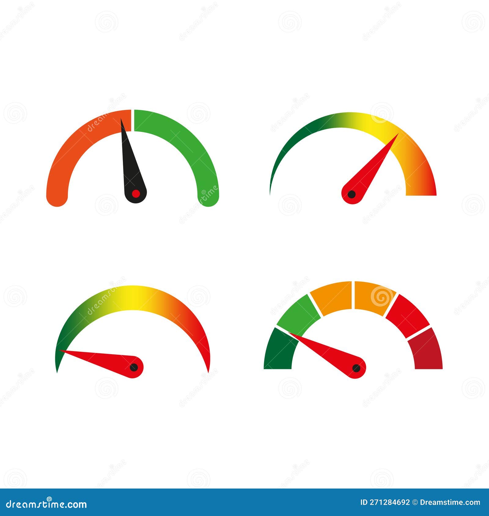 Color Speedometers. Progress Bar. High Speed. Vector Illustration Stock ...