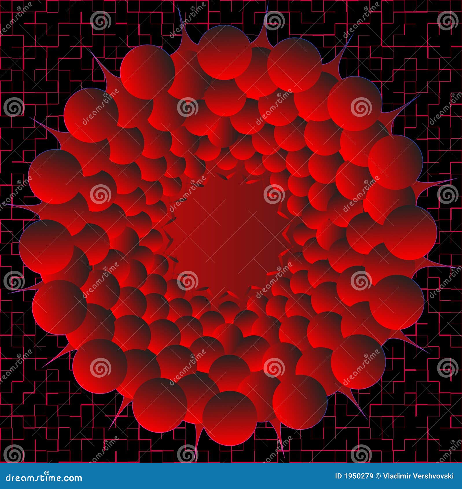 Color Spheres with Red Gradient on a Black Background Stock ...