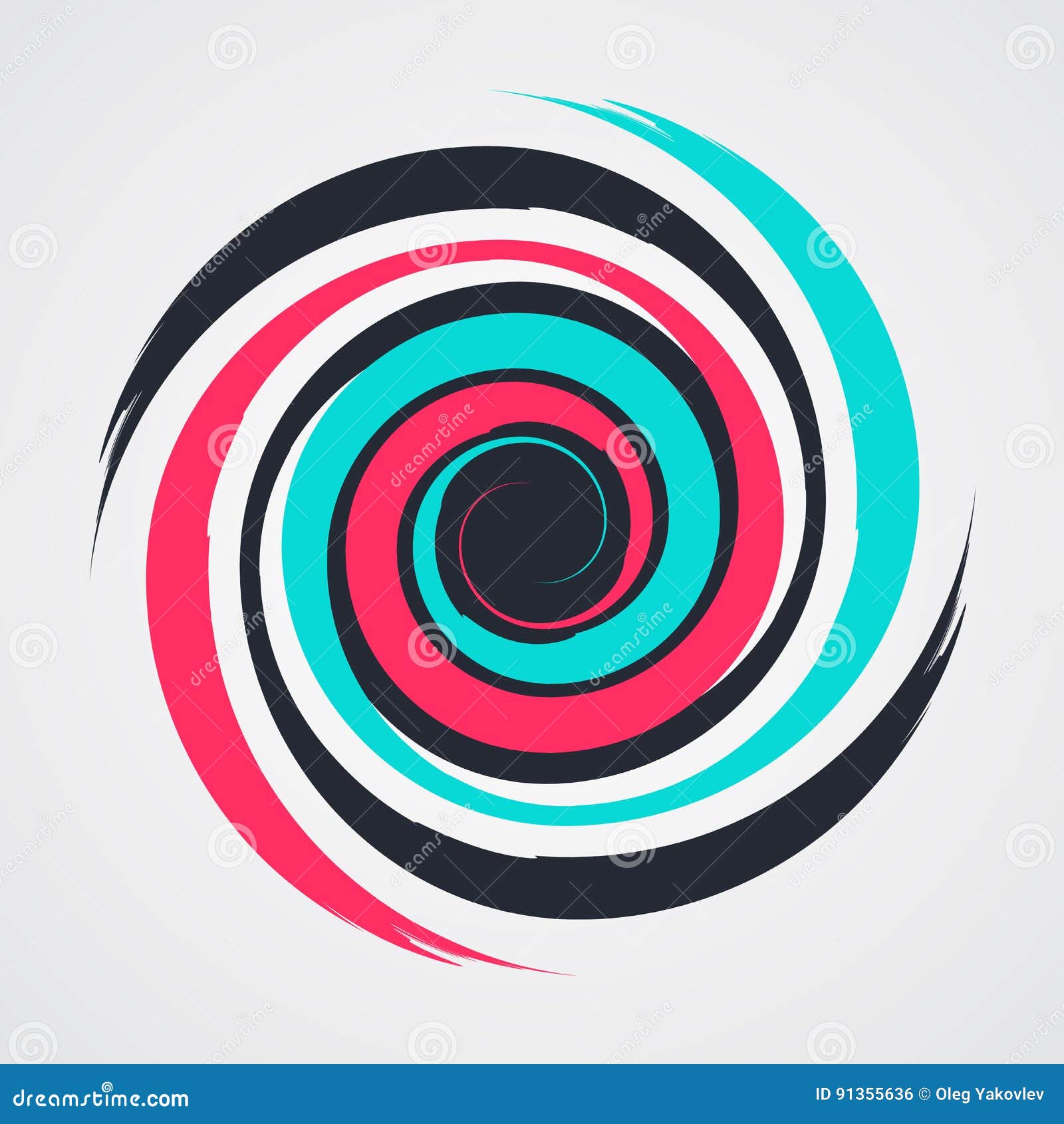 Color Spiral Swirl With Brush In Flat Style Vector Illustration ...