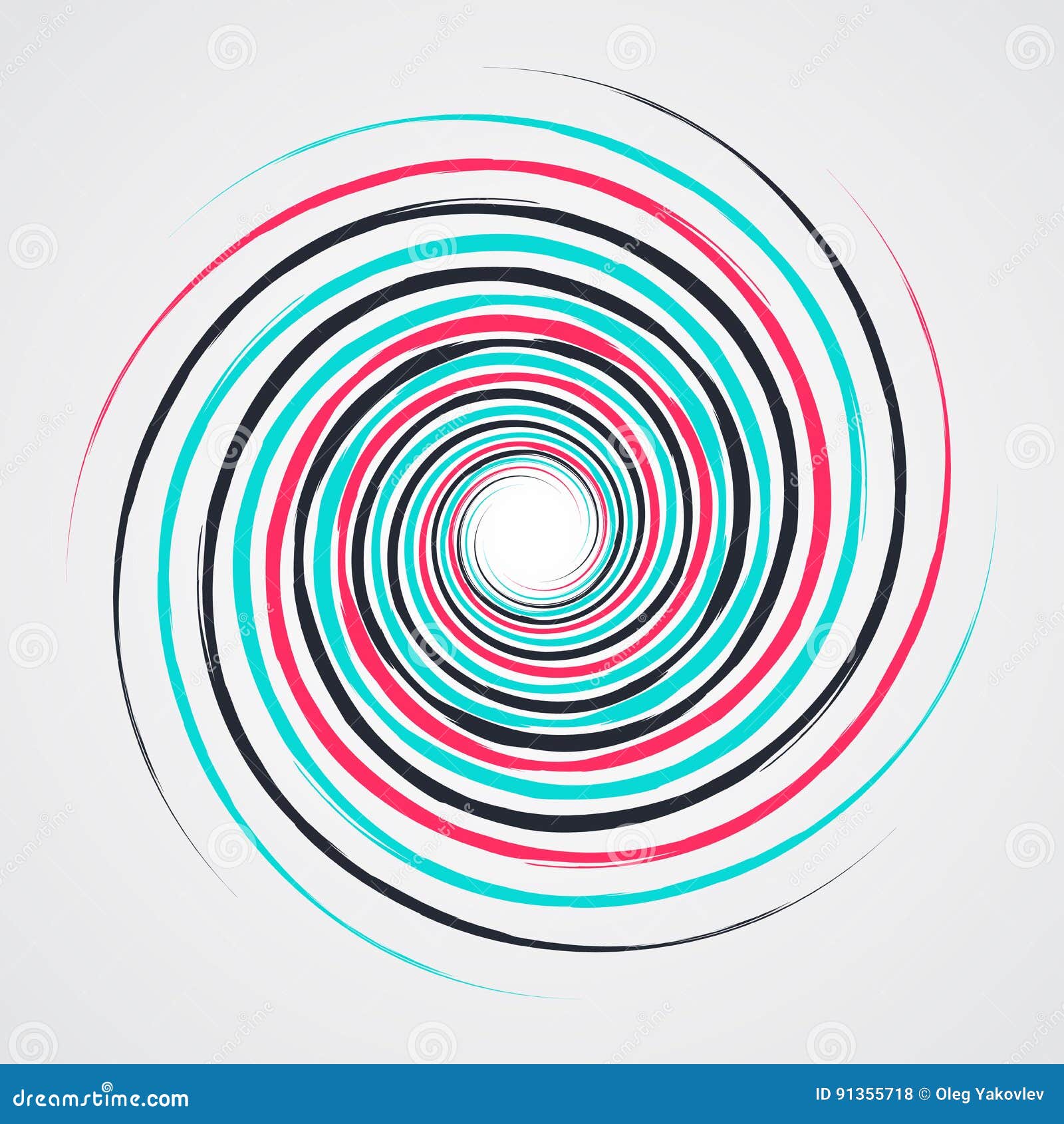 Color Spiral Swirl with Brush Stock Vector - Illustration of concentric ...