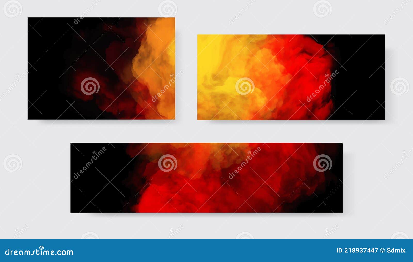 Color Splash Banners Set. Background Smoke Paint. Stock Vector ...