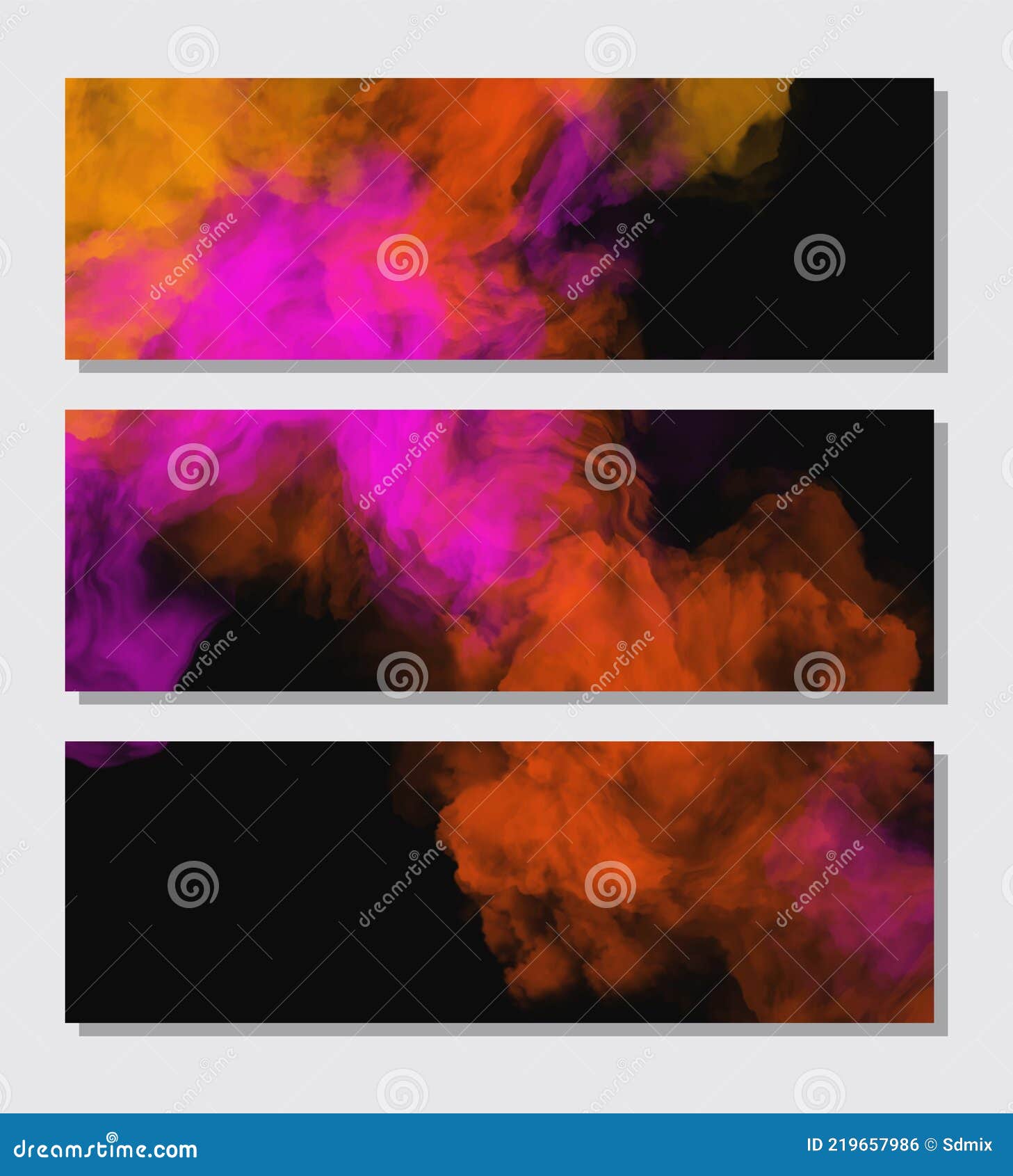 Color Splash Banners Set. Background Smoke Paint. Stock Vector ...