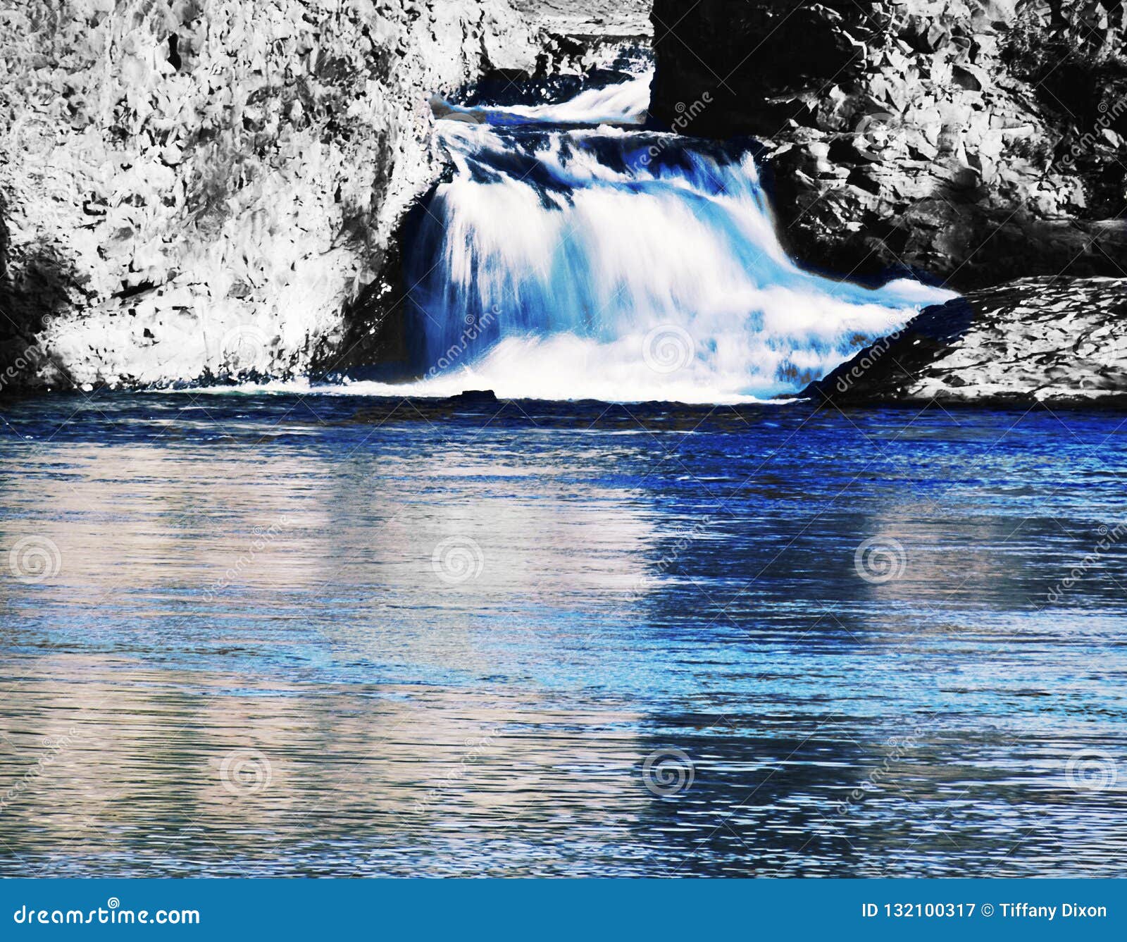 Blue waterfall stock image. Image of dropping, blue - 132100317