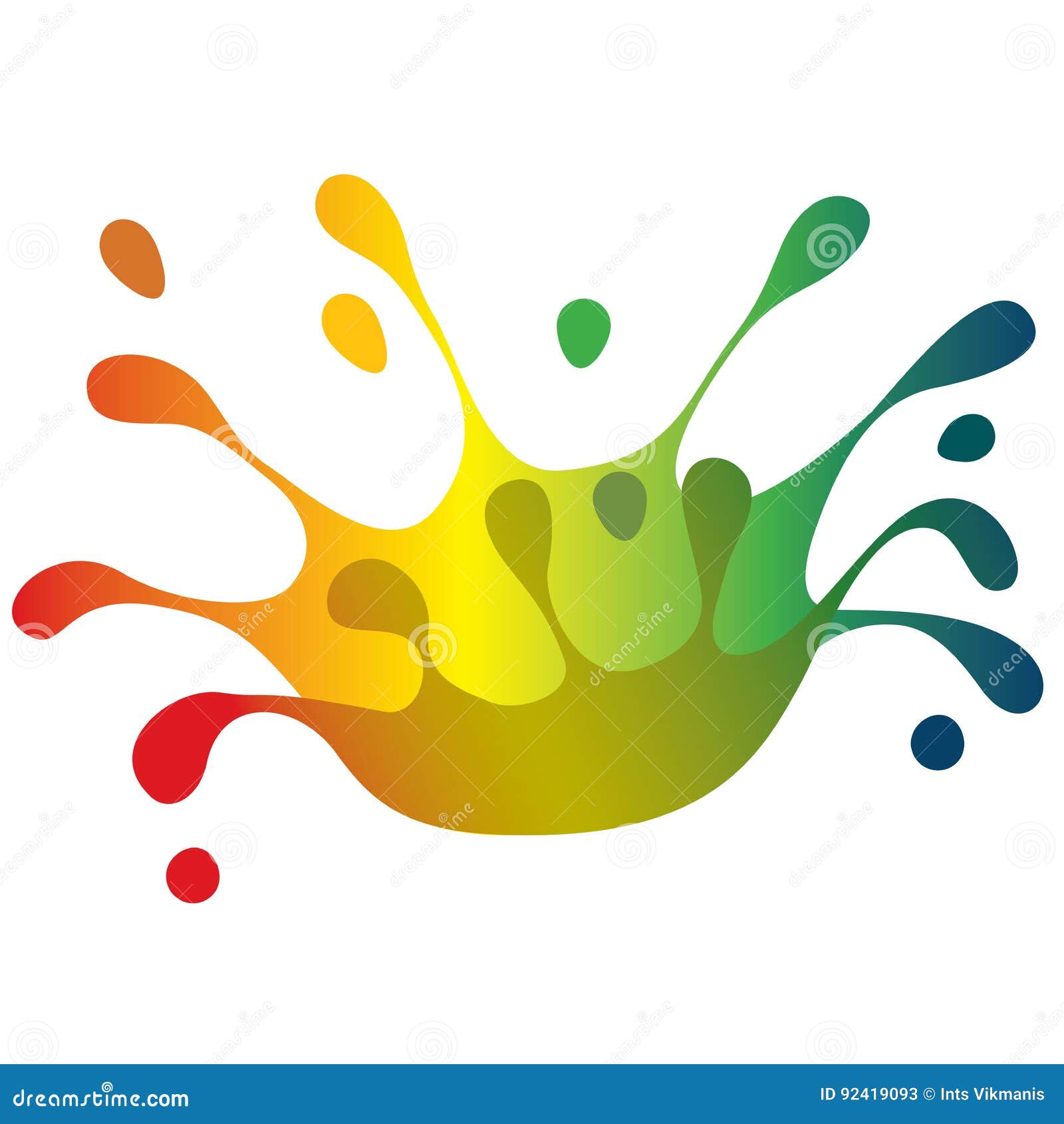 Color splash crown stock vector. Illustration of blue - 92419093