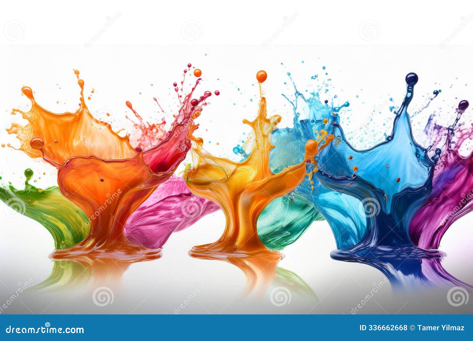 Color Splash: Sets of Multicolor Splashes on White Background Stock ...