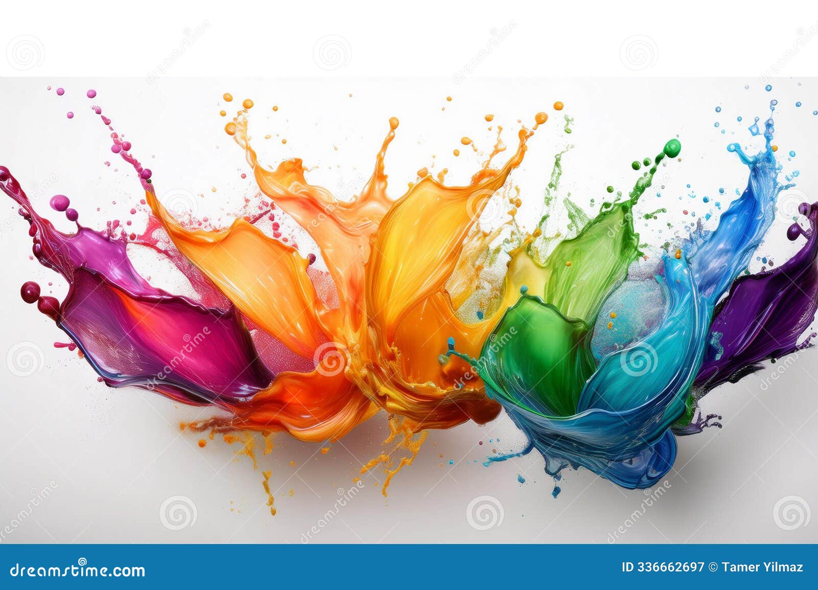 Color Splash: Sets of Multicolor Splashes on White Background Stock ...