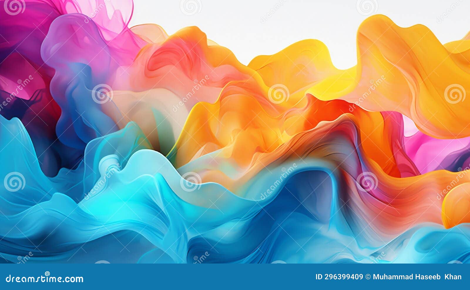 Color Splash Waves in an Abstract Modern Wallpaper Design Created with ...