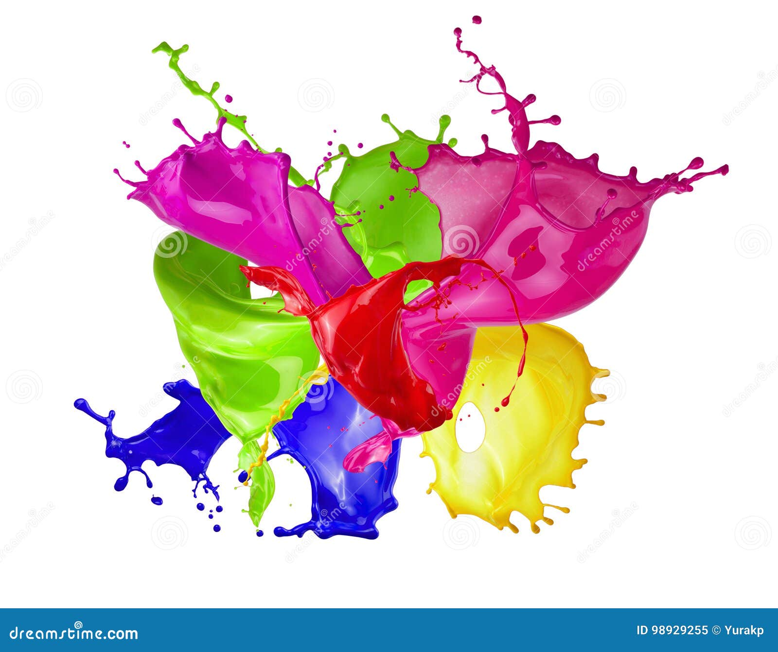 Color Splashes Isolated on a White Background Stock Image - Image of ...