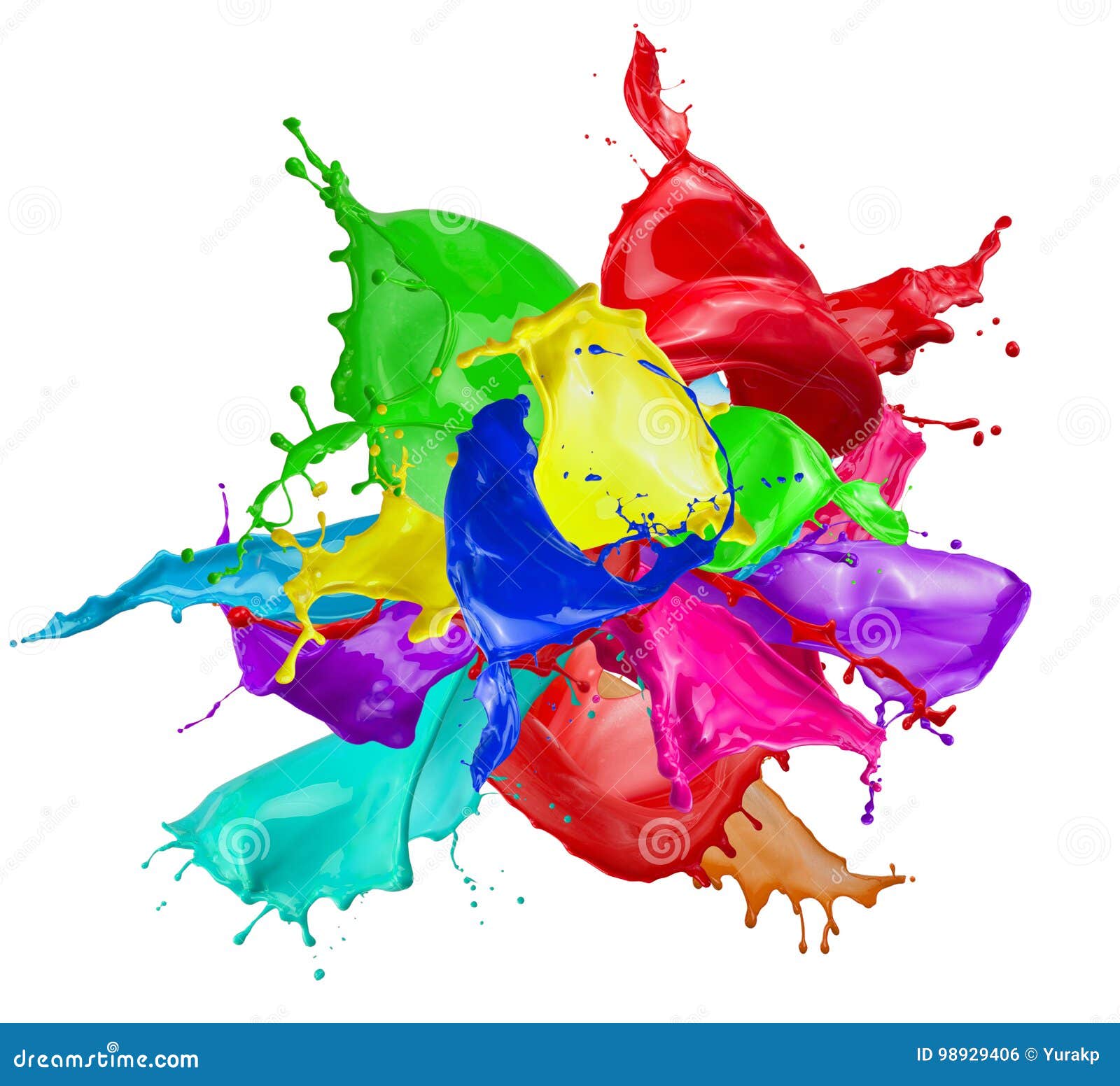 Color Splashes Isolated on a White Background Stock Photo - Image of ...