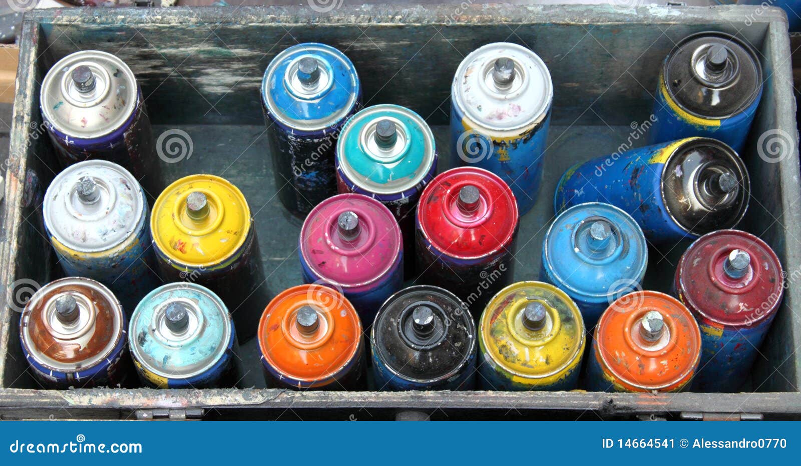 Color spray cans stock image. Image of palette, colorful - 14664541