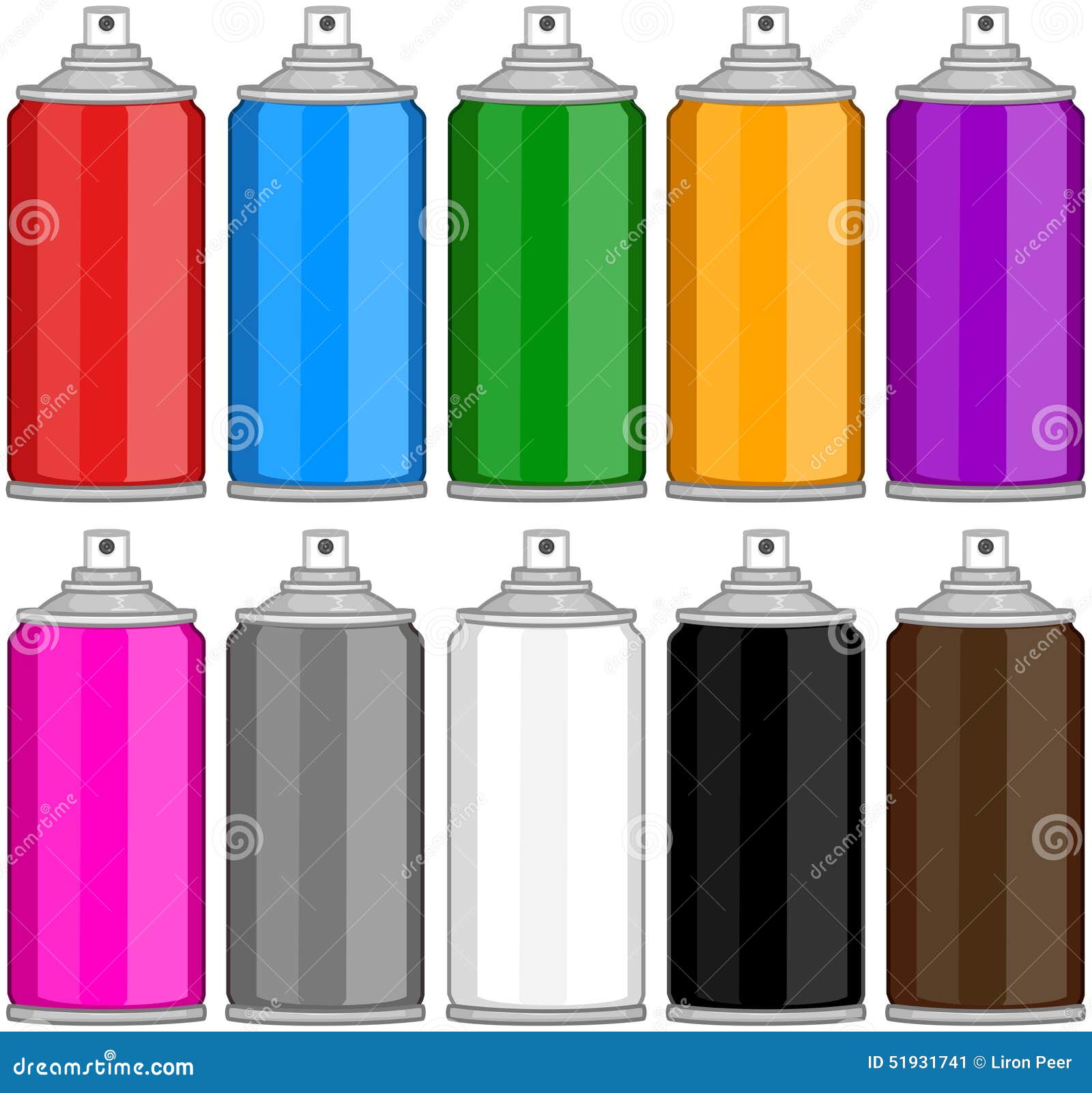 Color Spray Cans In Various Colours Cartoon Vector | CartoonDealer.com ...