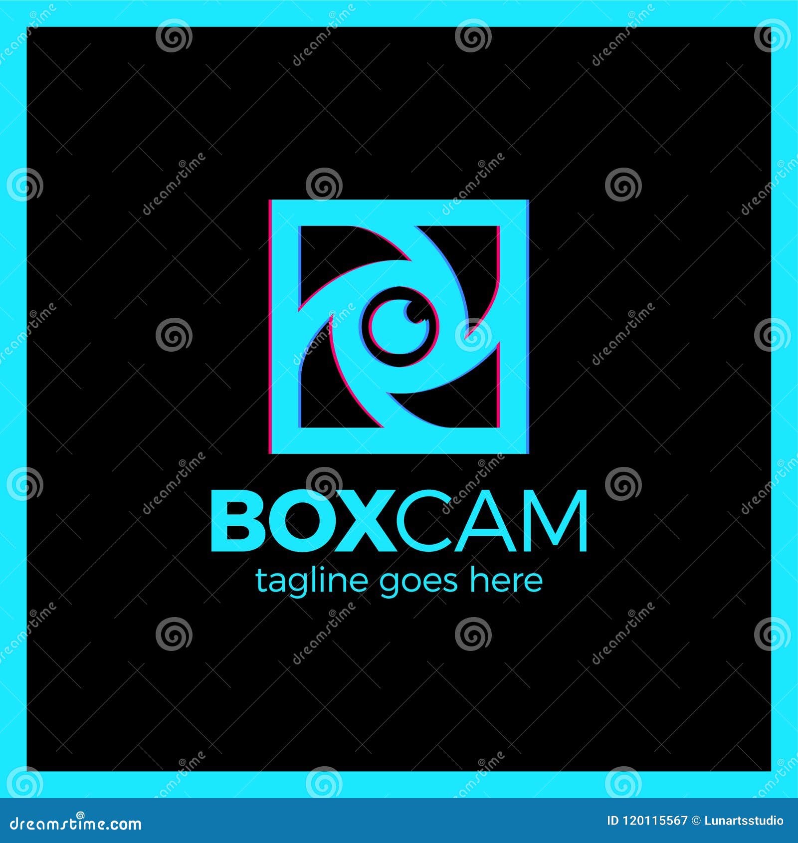 Color Square Camera Shutter Emblem. Box Photo Camera Logotype Stock ...