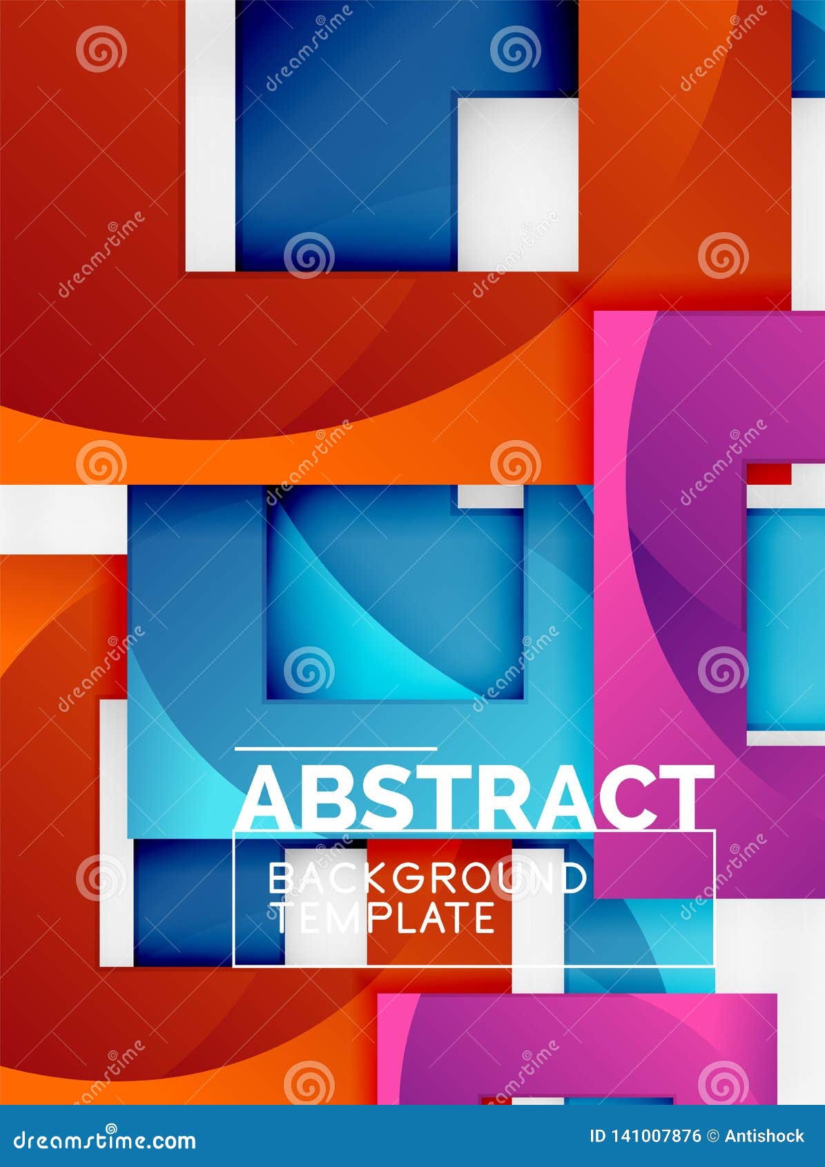 Color Square Composition with Text. Geometric Abstract Background Stock ...