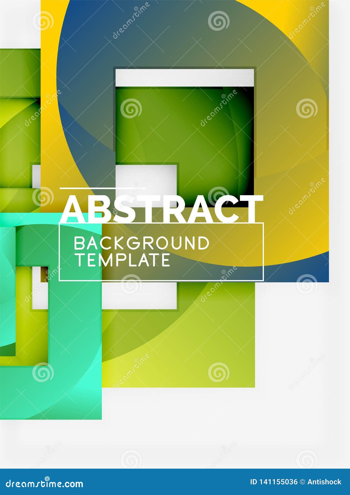 Color Square Composition with Text. Geometric Abstract Background Stock ...