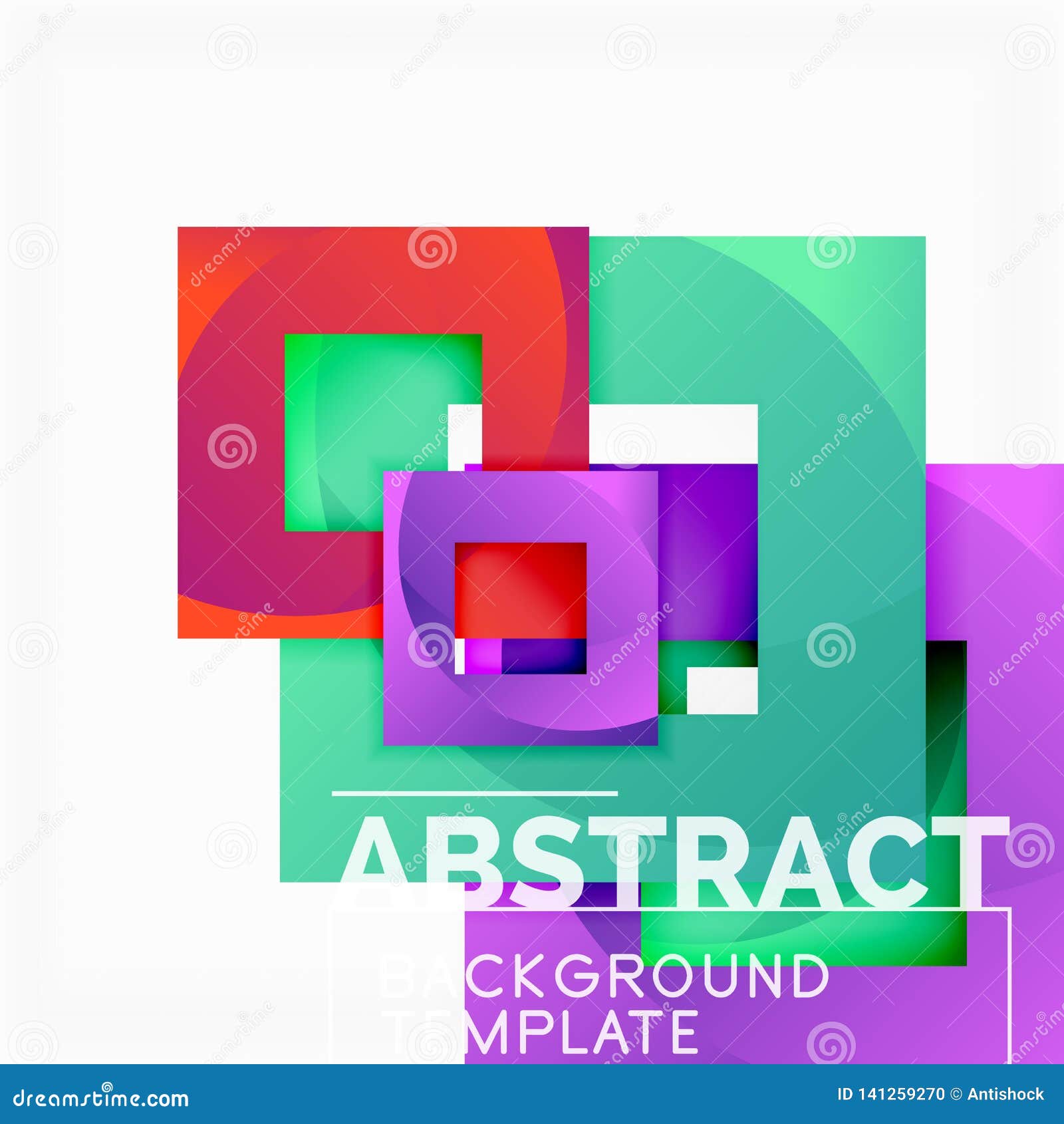 Color Square Composition with Text. Geometric Abstract Background Stock ...